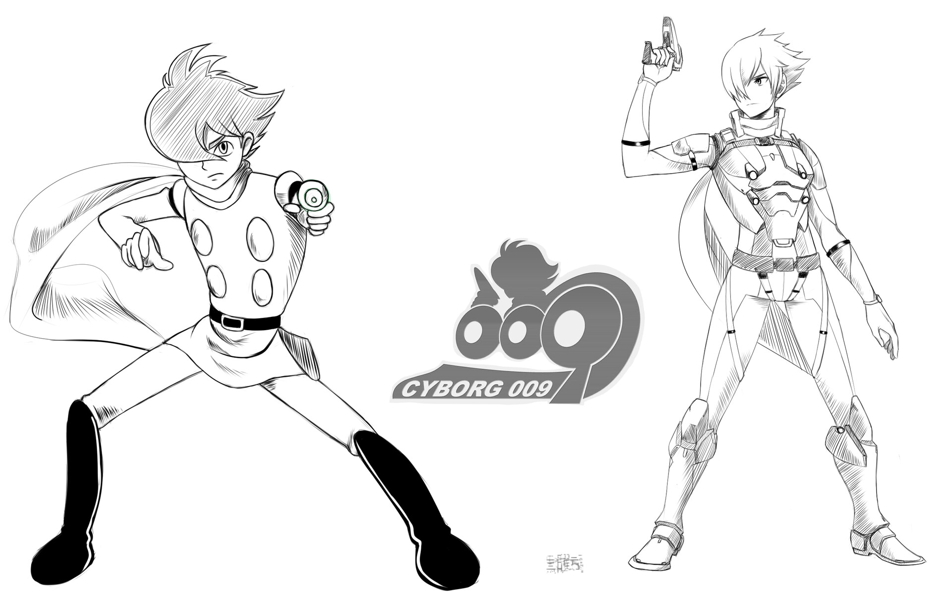 ArtStation - Inktober Day 9- Cyborg 009