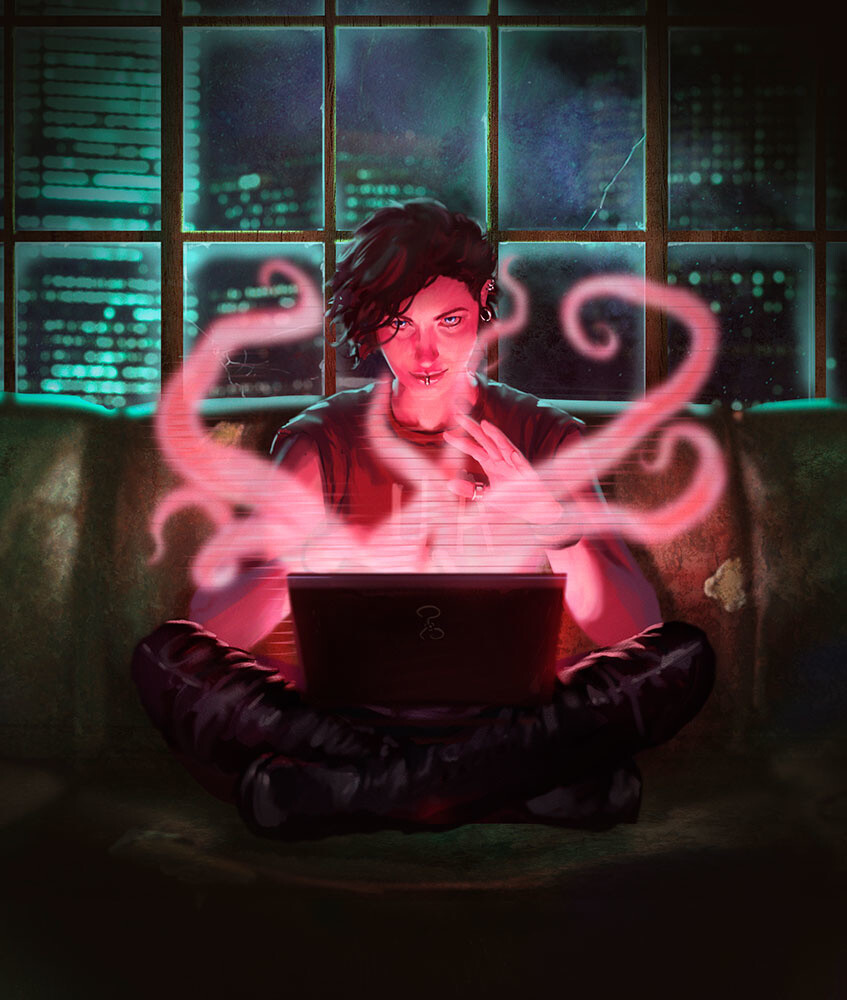 Javier Charro - Cover and scenes for Postnomicon