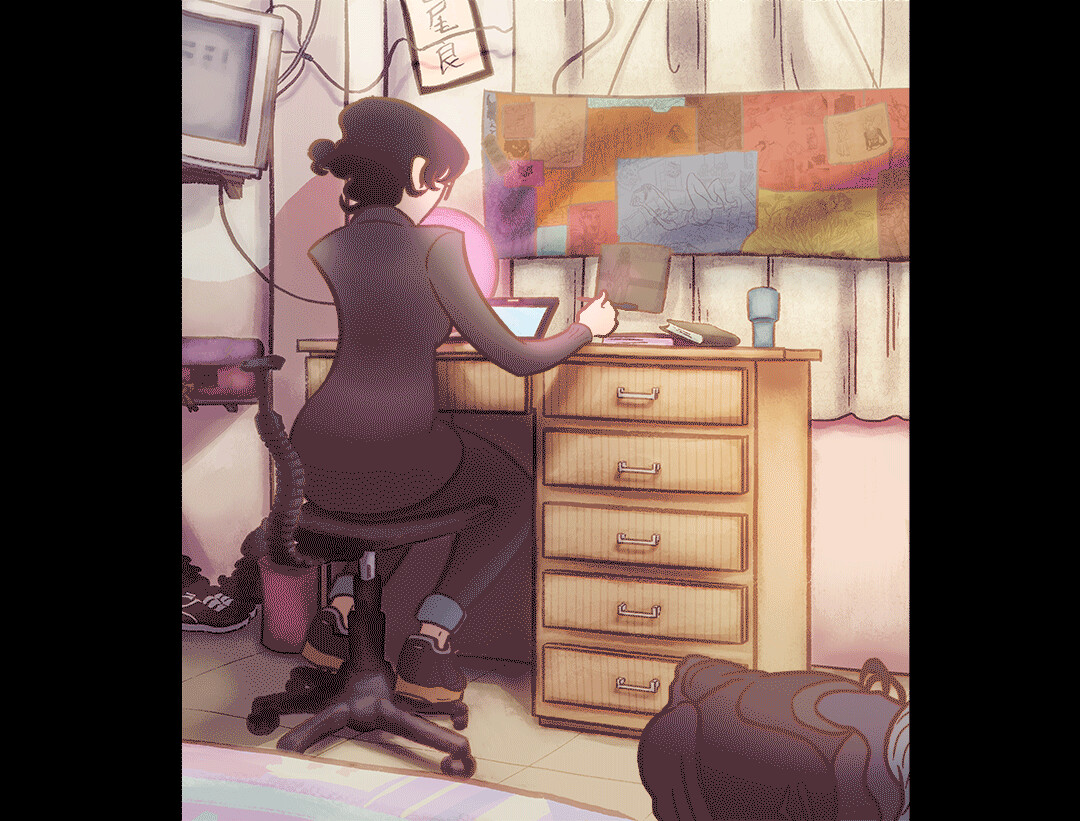 ArtStation - Studying in an infinite LOOP (animated)