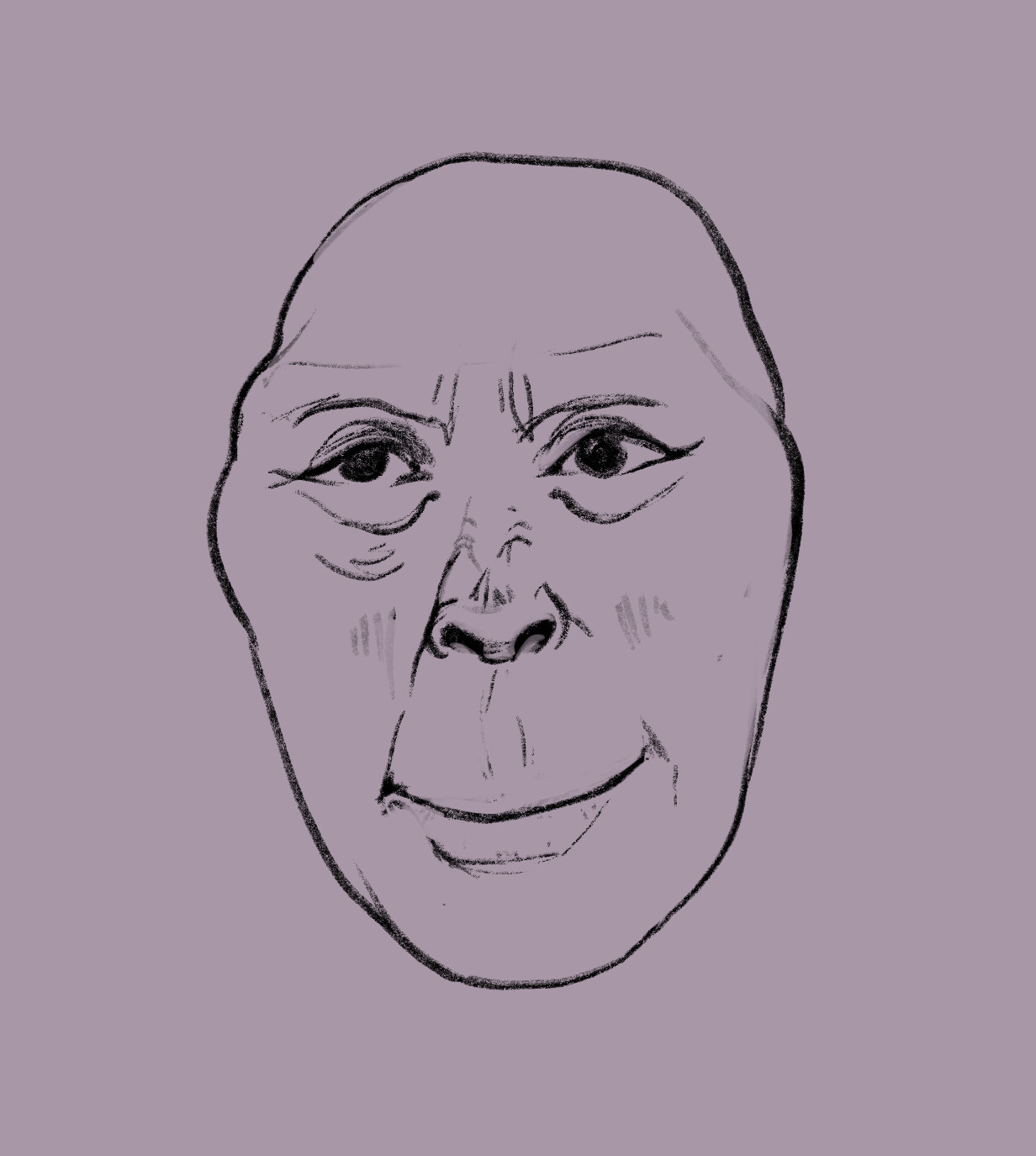 australopithecus face drawing