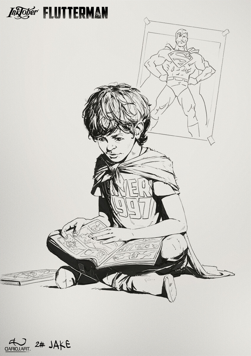 Dario Jelusic - Inktober Flutterman - Week 1