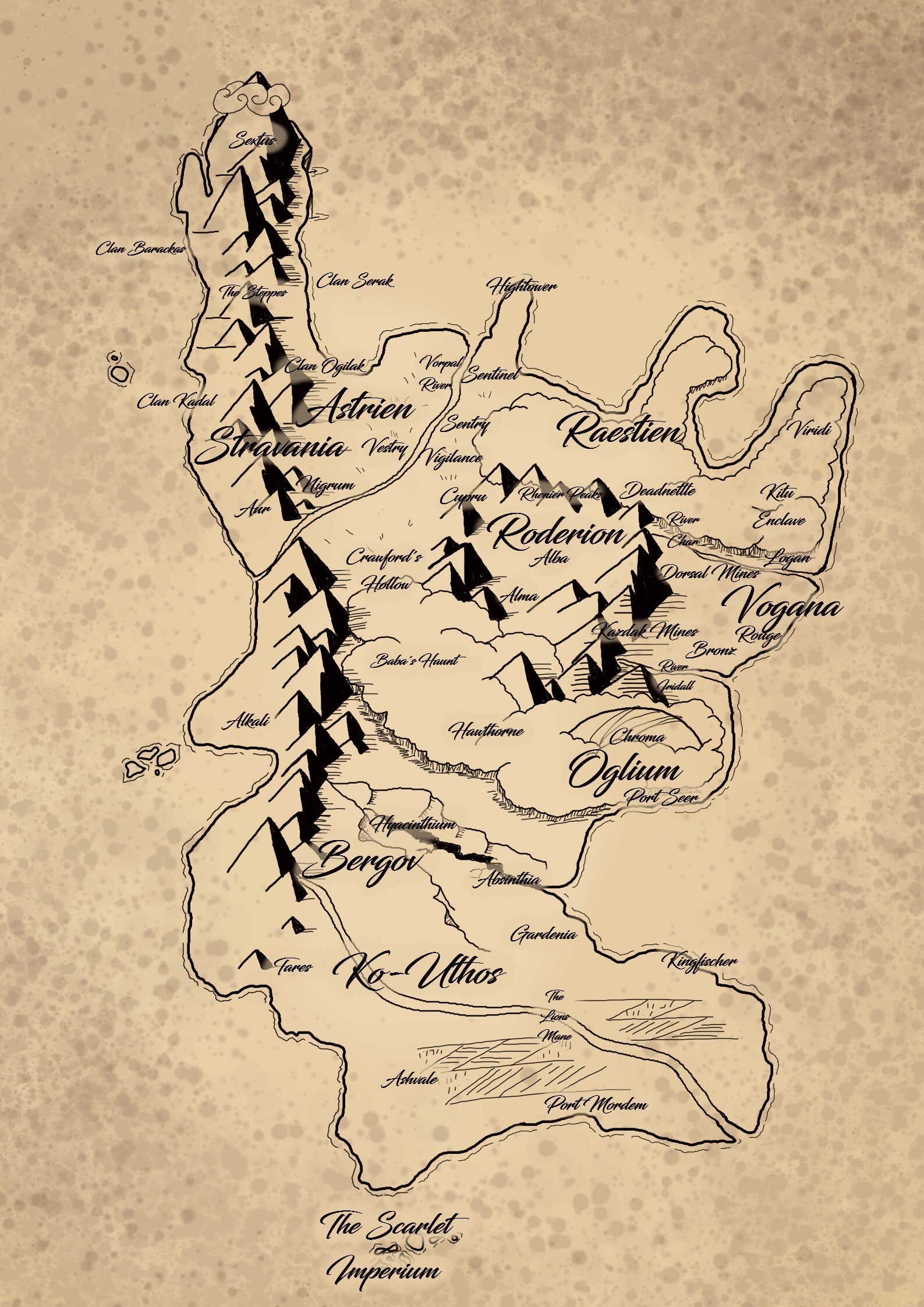 ArtStation - Ink map with Parchment Background