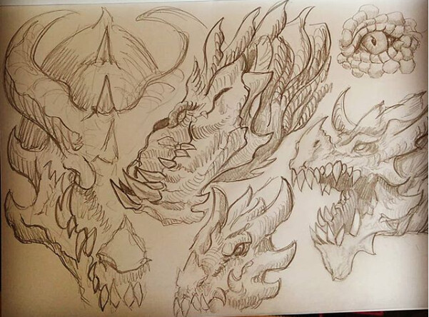 ArtStation - Rough Dragon Sketches