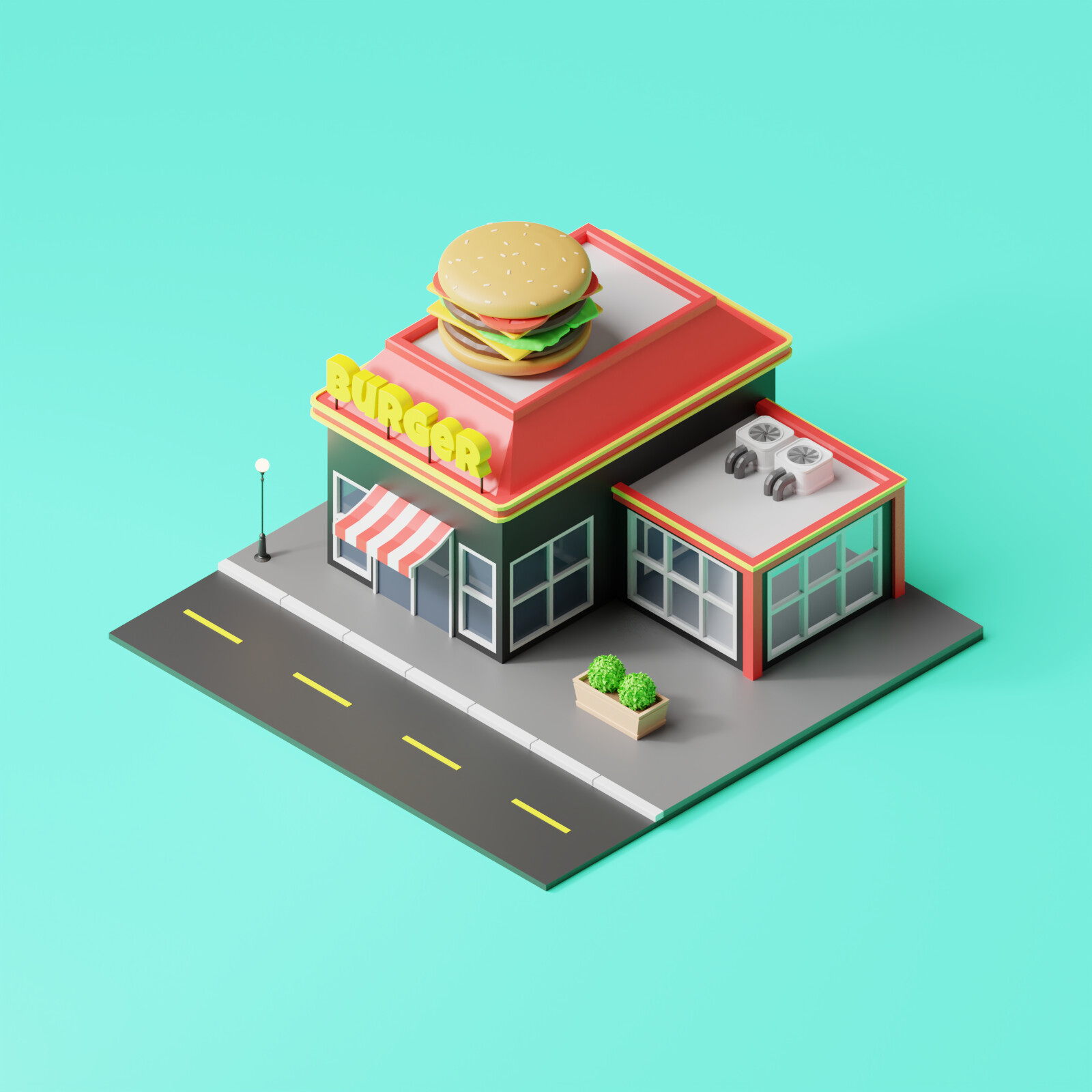 ArtStation - Isometric Burger Joint