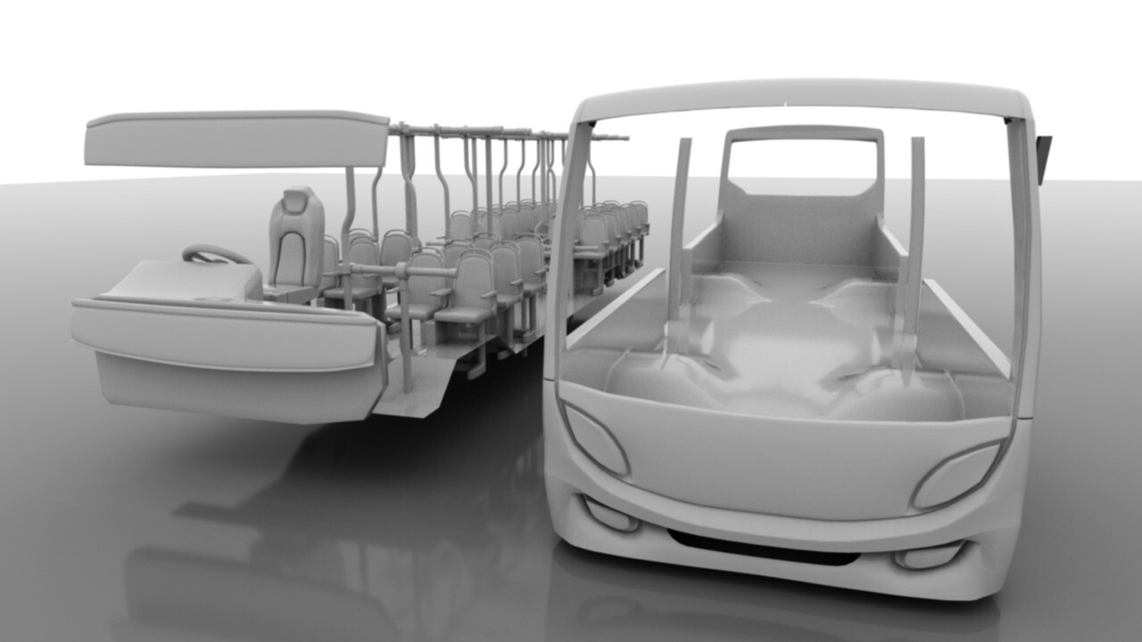 ArtStation - Ashok Leyland Bus interior and Exterior For 3D Print