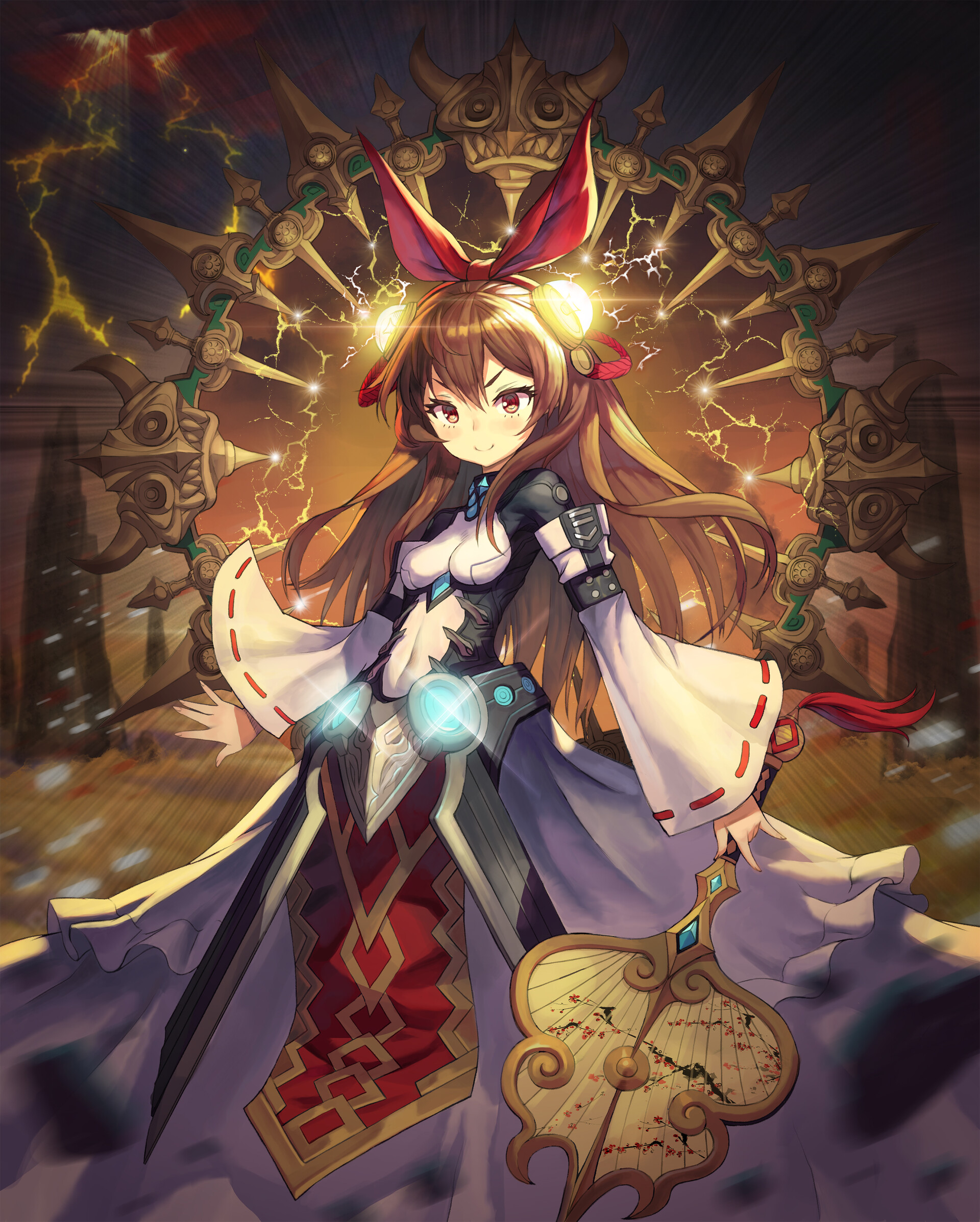 ArtStation - 개인작_Young girl with fan_2019