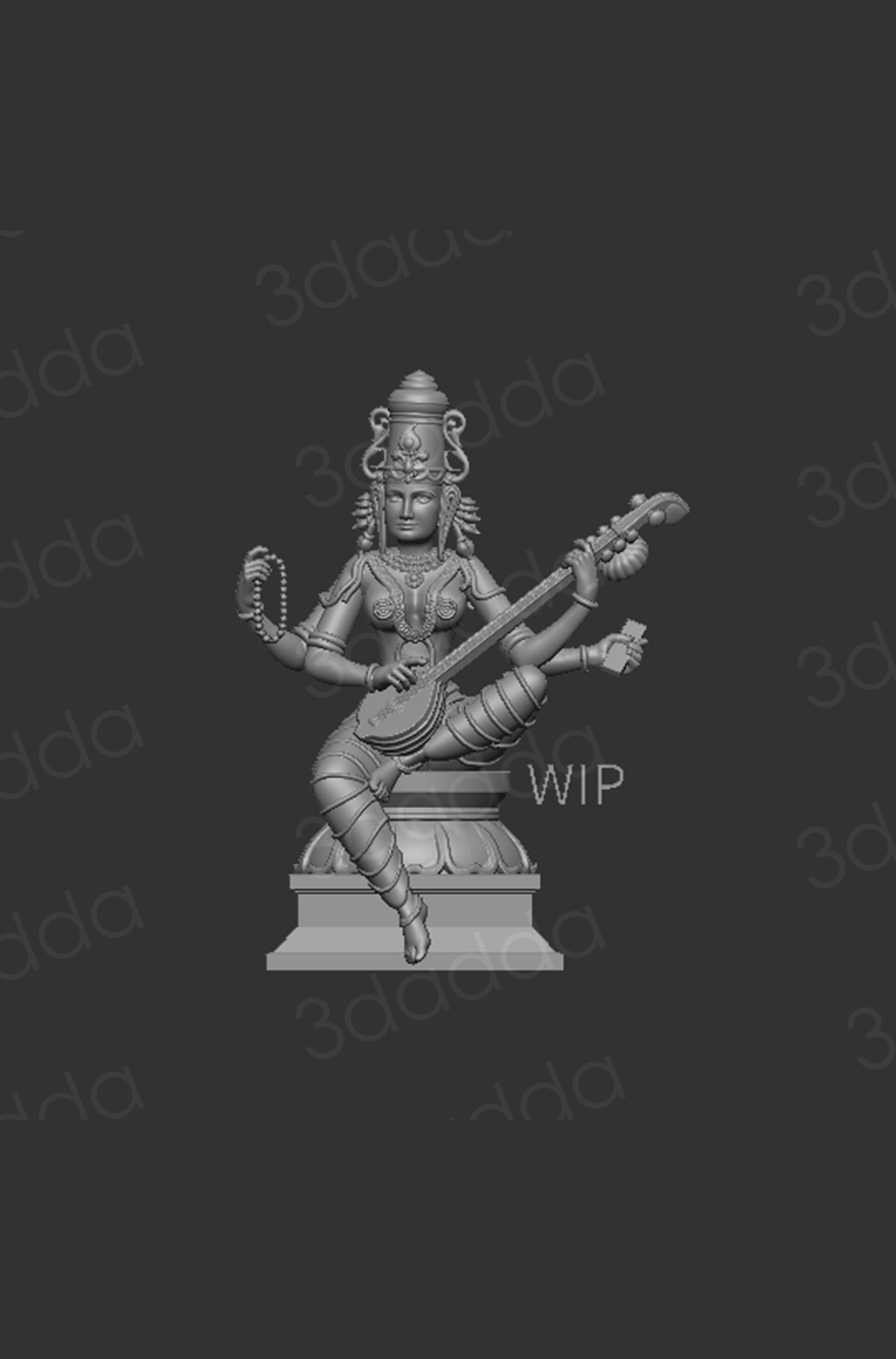 Artstation Saraswati 3d Model For 3d Printing