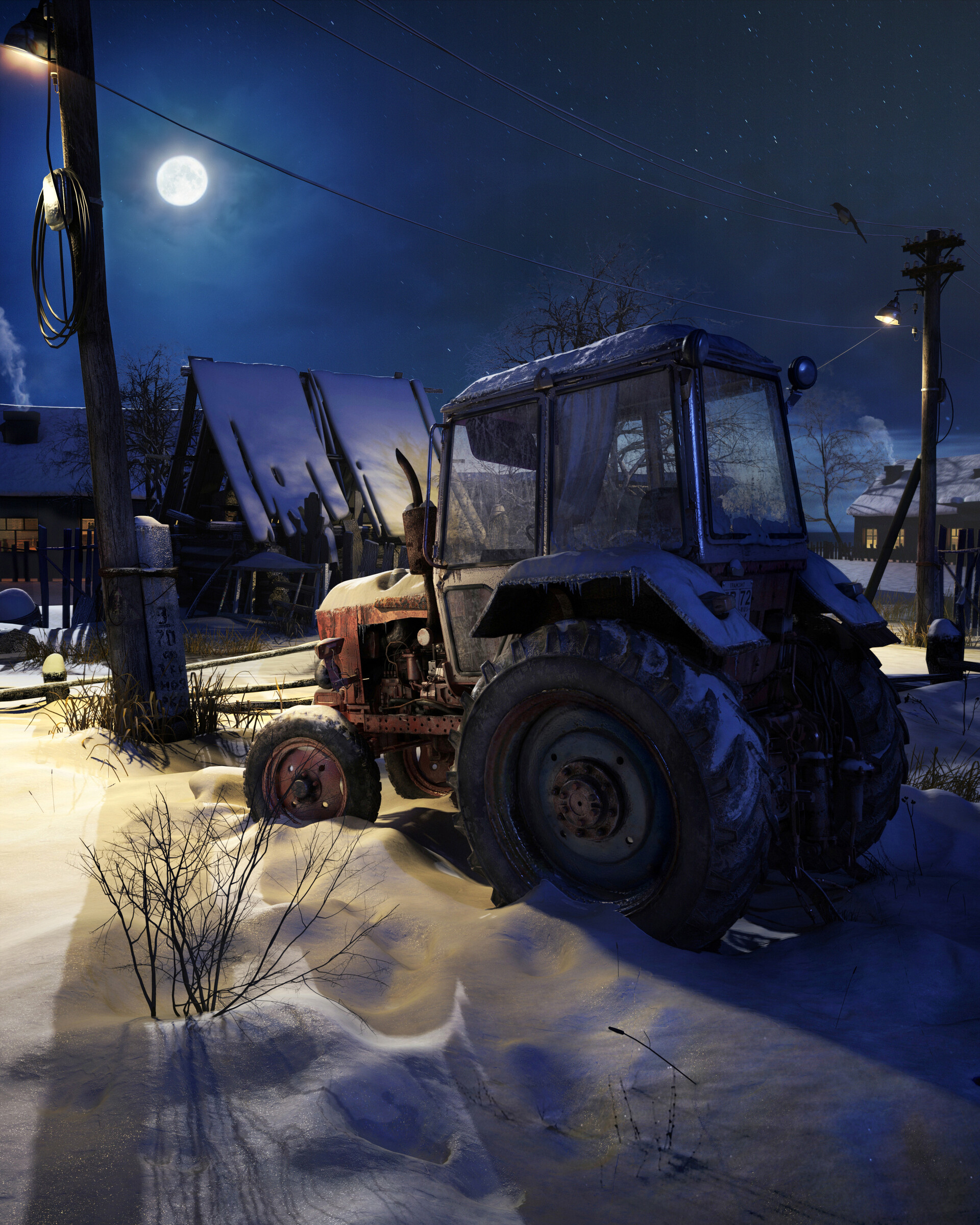 ArtStation - Abandoned old tractor