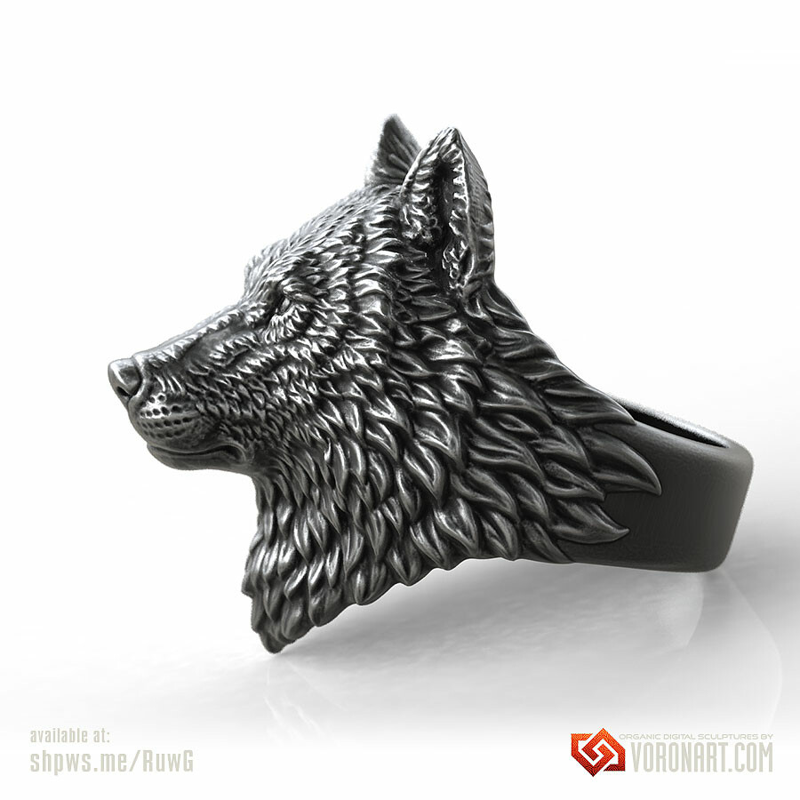 ArtStation - Proud Wolf ring
