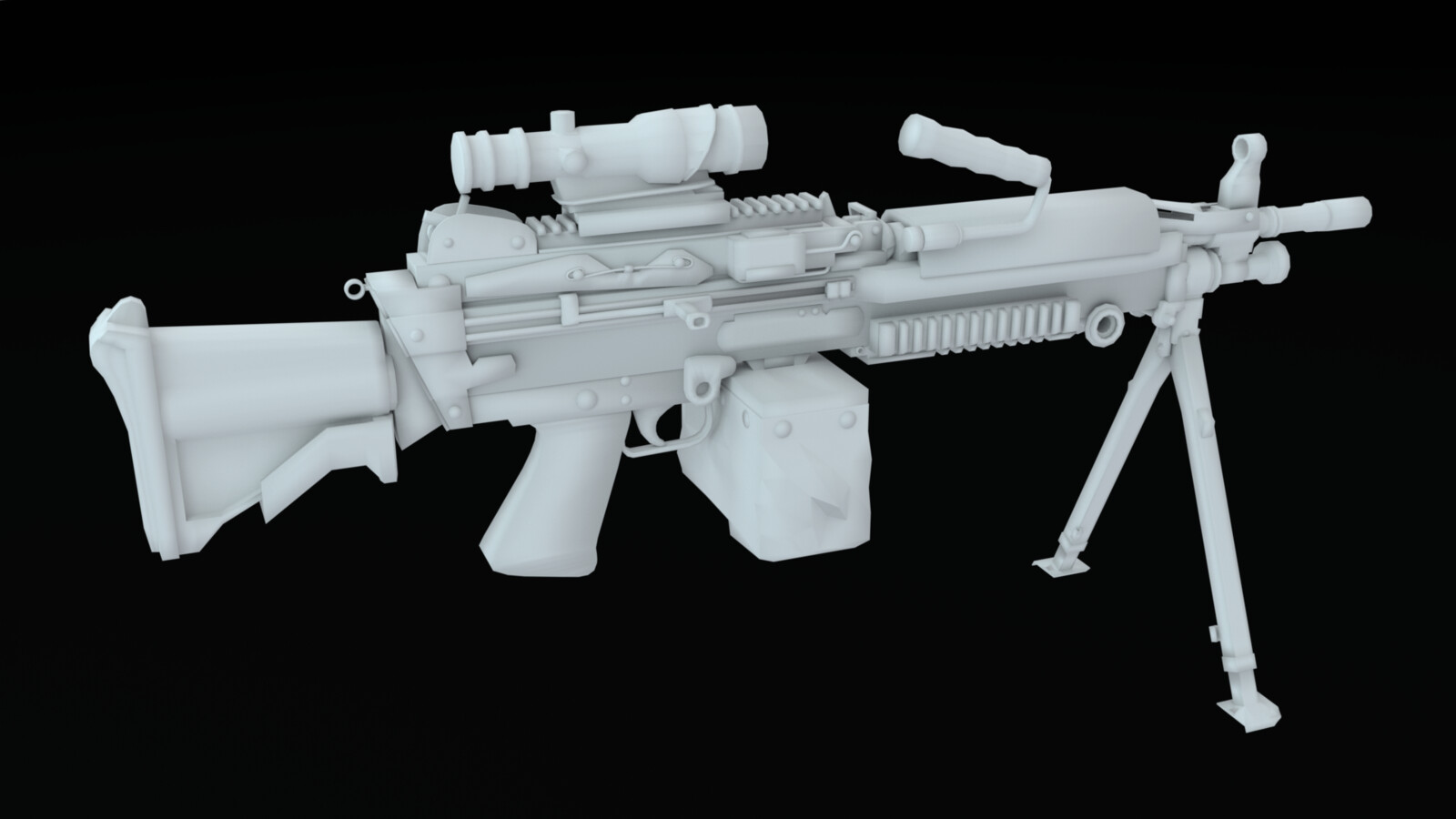 Hugo Cunha - M249 PIP Machine Gun - Game Ready