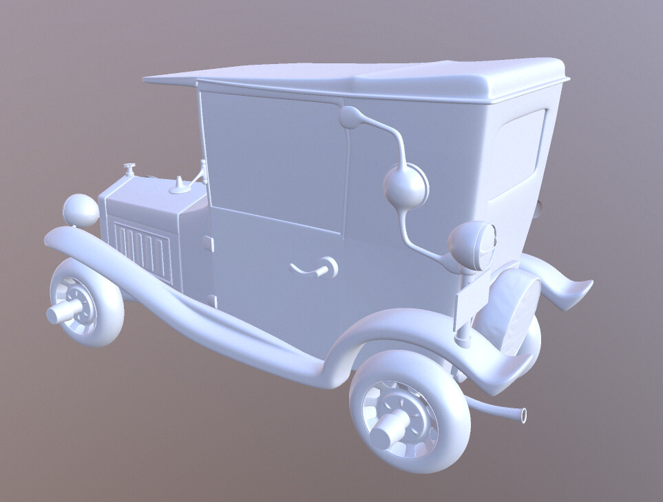Elliott Shulman - Game Ready Stylized Taxi, La Voiture de GastonLagaffe
