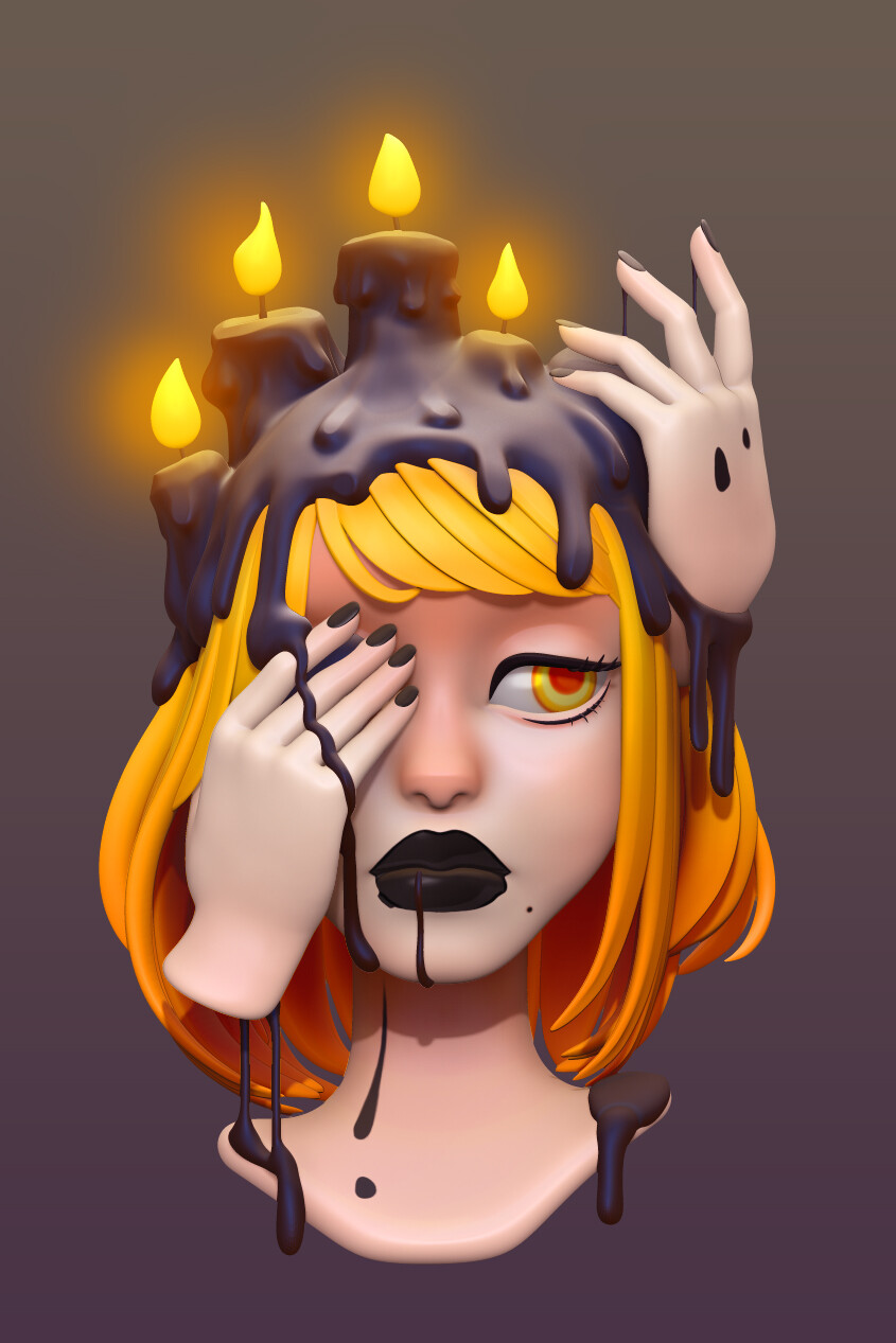 ArtStation - Spooky Candle Girl
