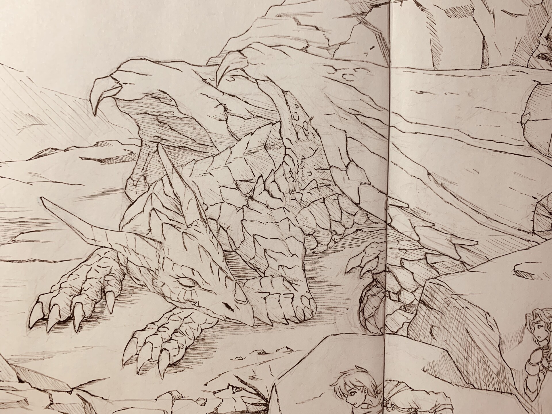 how to draw a dragon sleeping