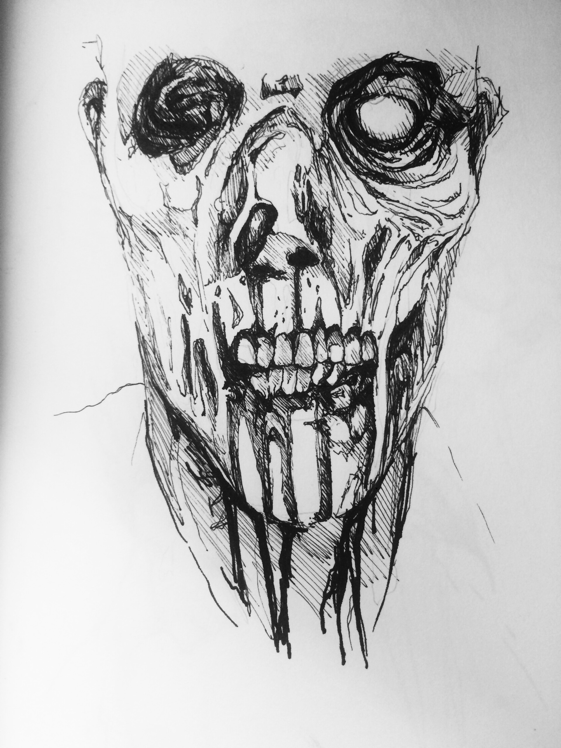 how to draw a zombie face