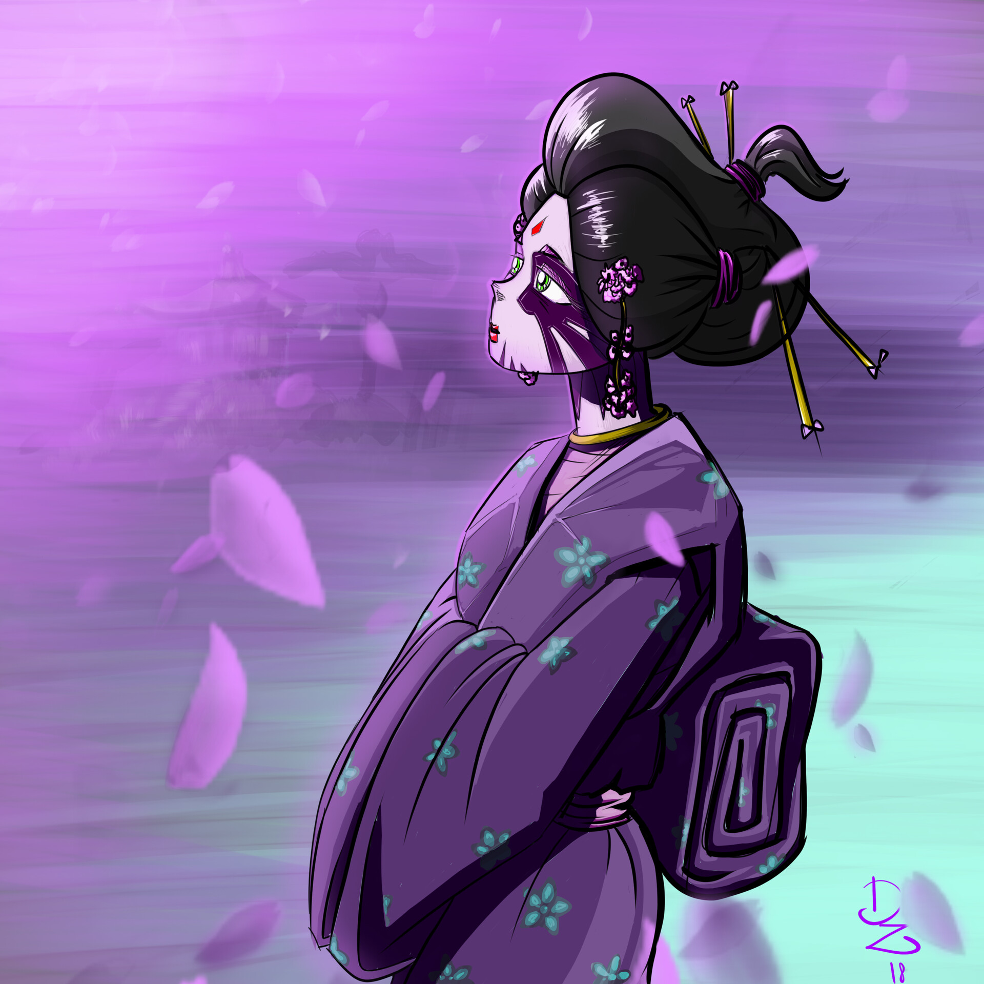 ArtStation - Violet Geisha