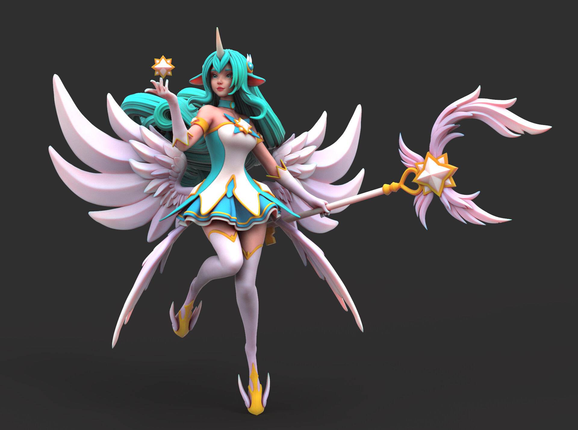 ArtStation - Star Guardian Soraka - fan sculpture