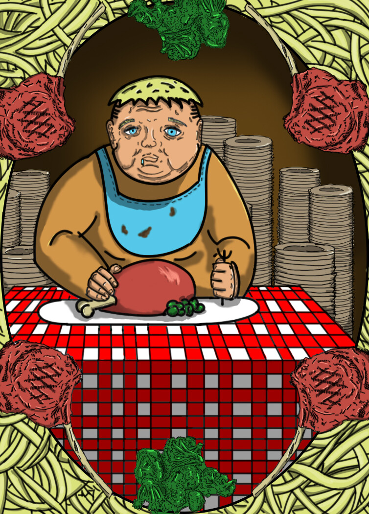 ArtStation - Gluttony Themed Card Game - Card Illustration