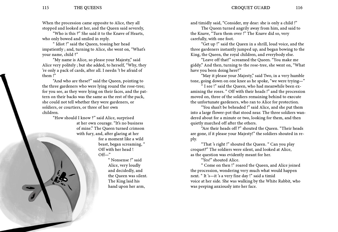 Jessica Gray - Alice in Wonderland Book Spot Illustrations