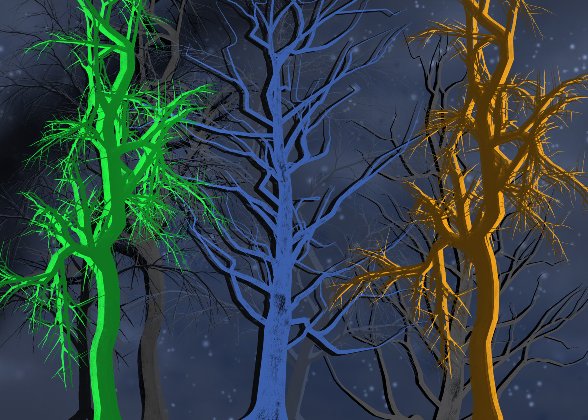 ArtStation - Colored space trees