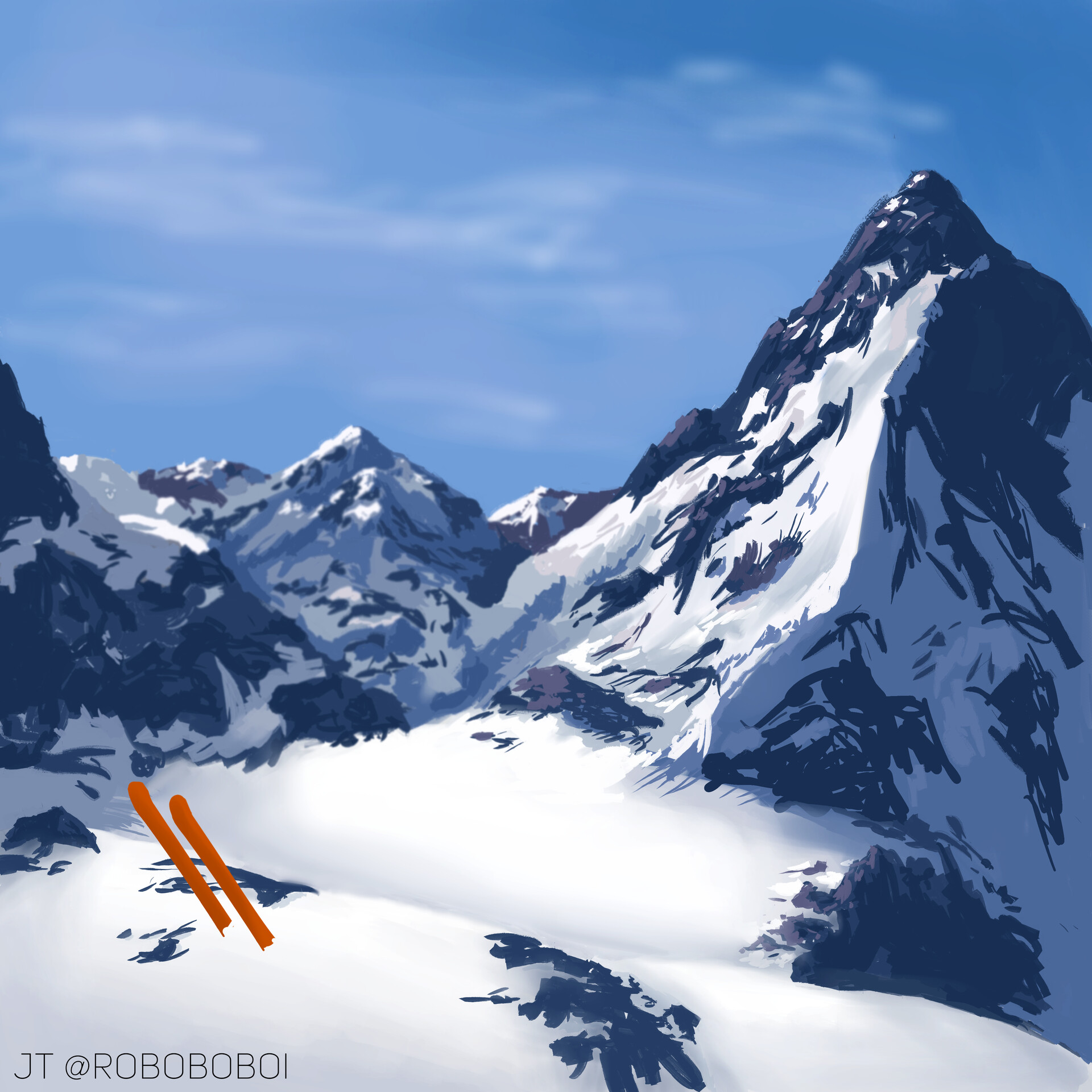 ArtStation - Snowy Mountains