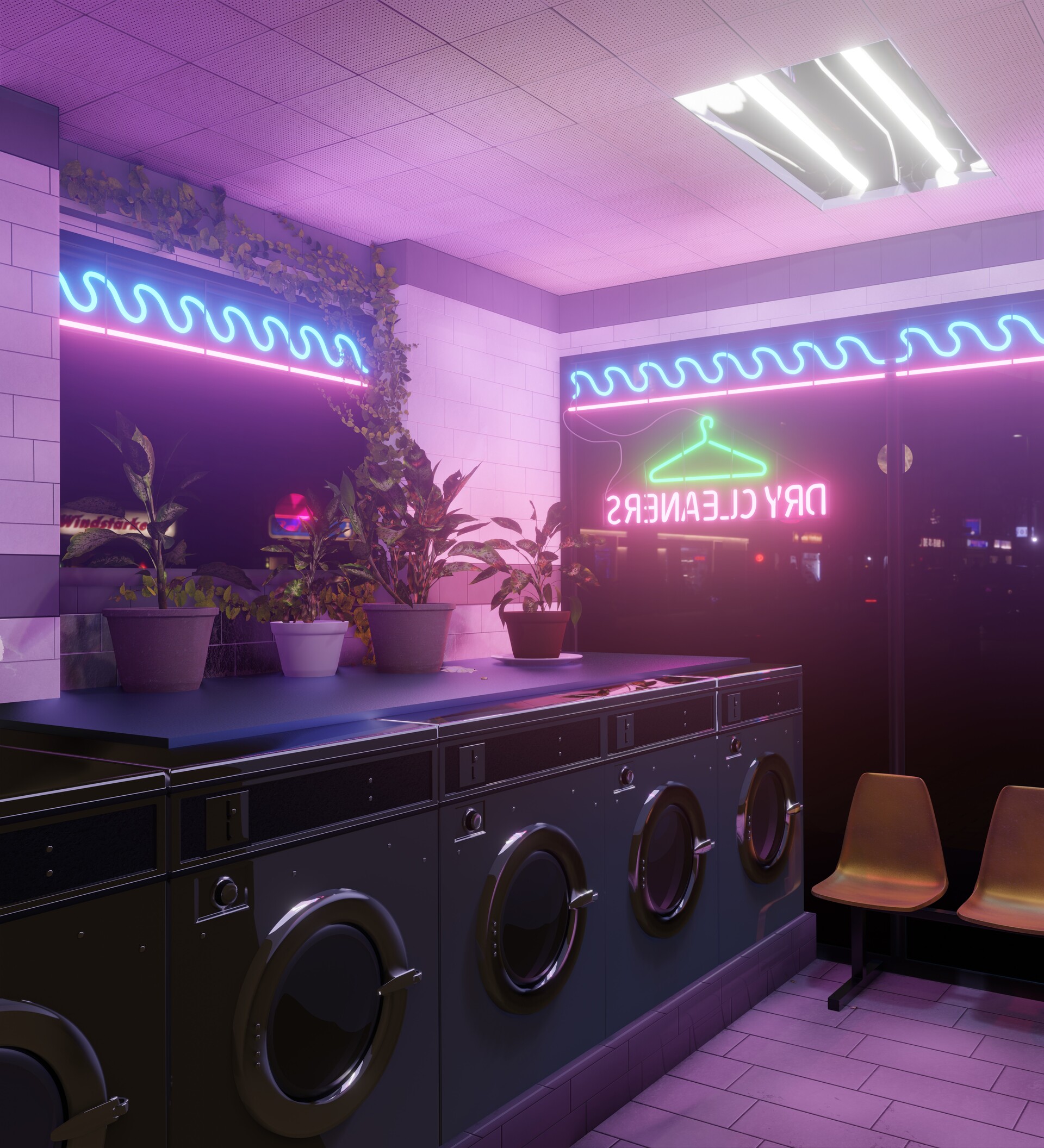 ArtStation - Neon Laundromat