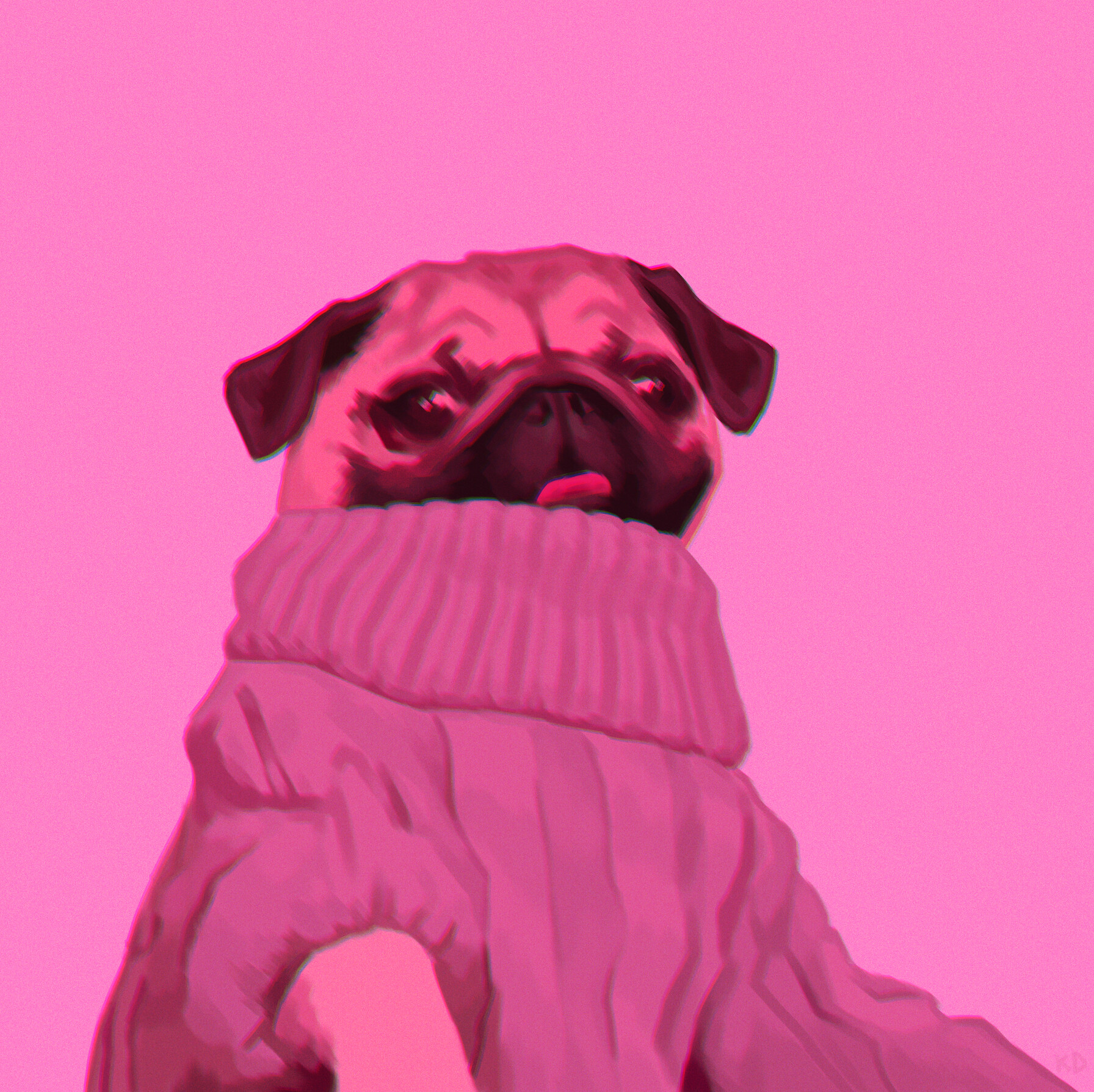 ArtStation - pink pug