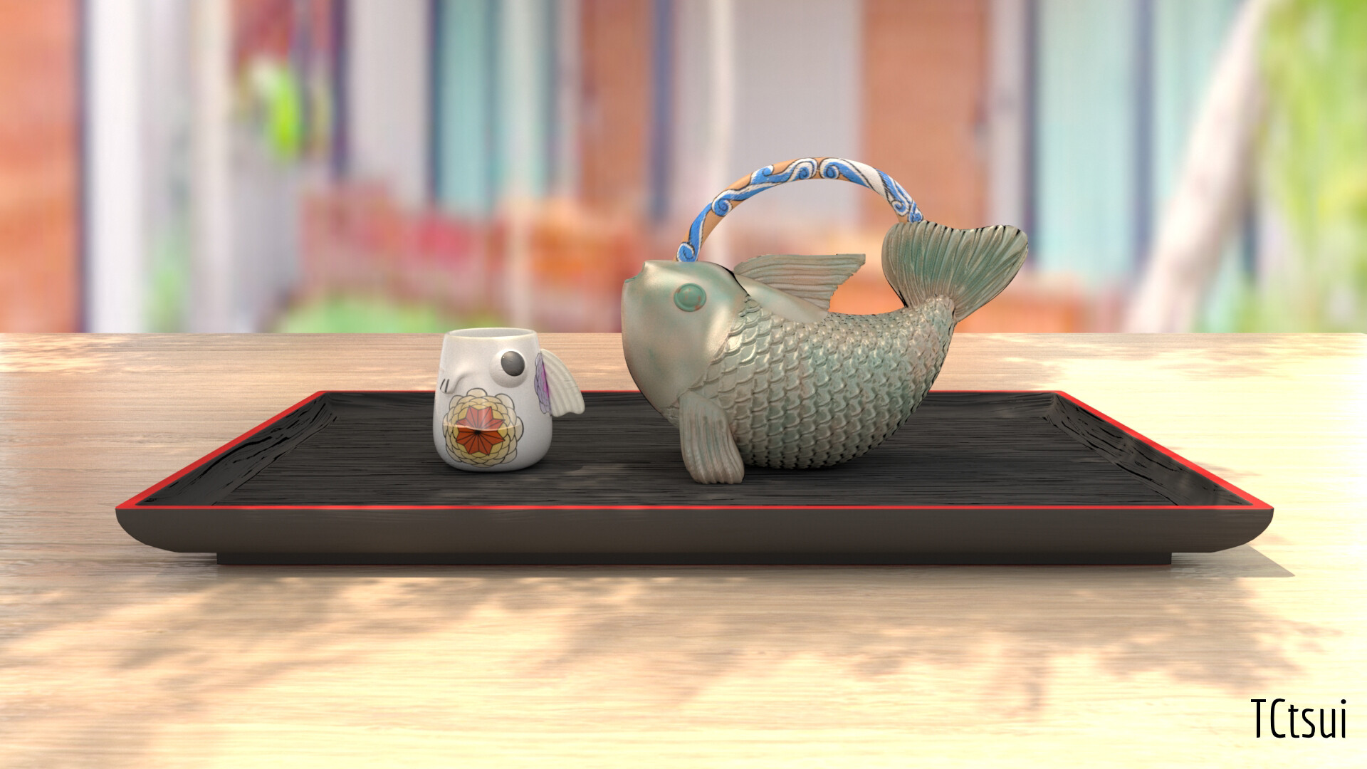 ArtStation - Stylish Fish Tea Set