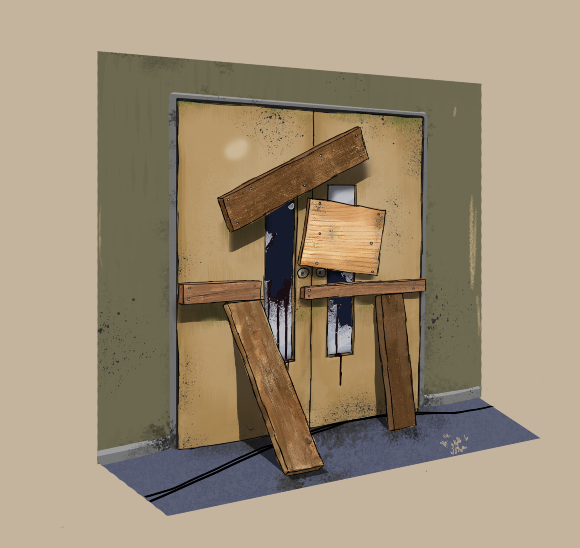 ArtStation - Door concepts for top down shooter.