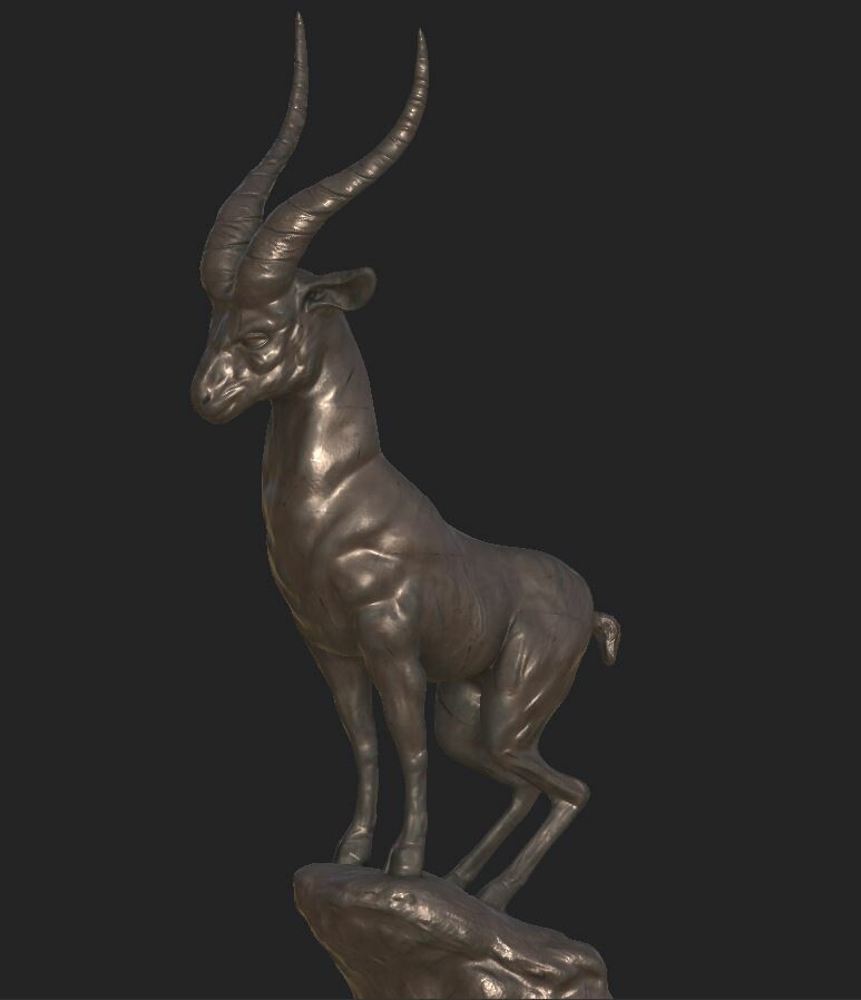 ArtStation - Bronze Statue Mountain goat
