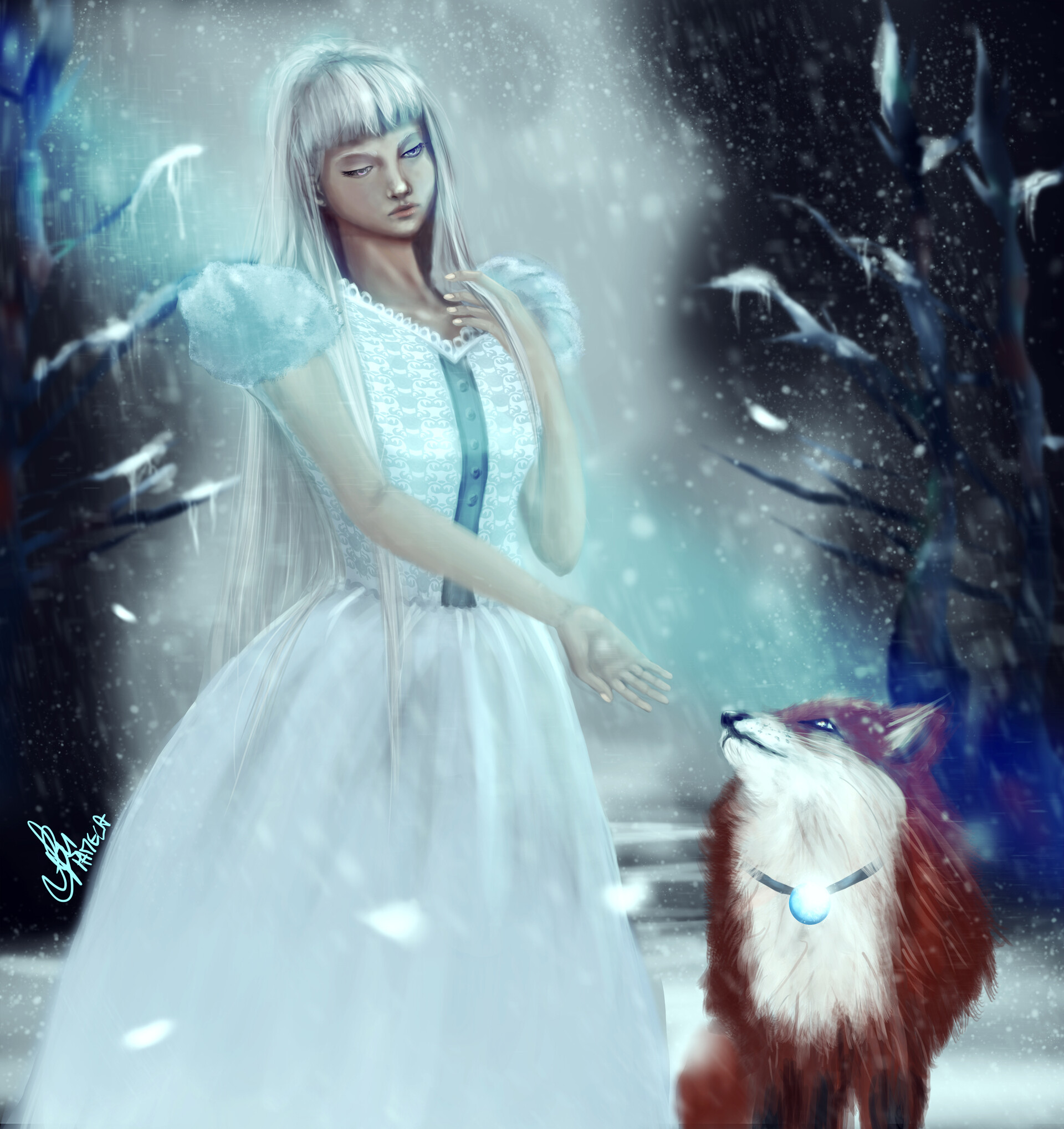 ArtStation - Fox snow