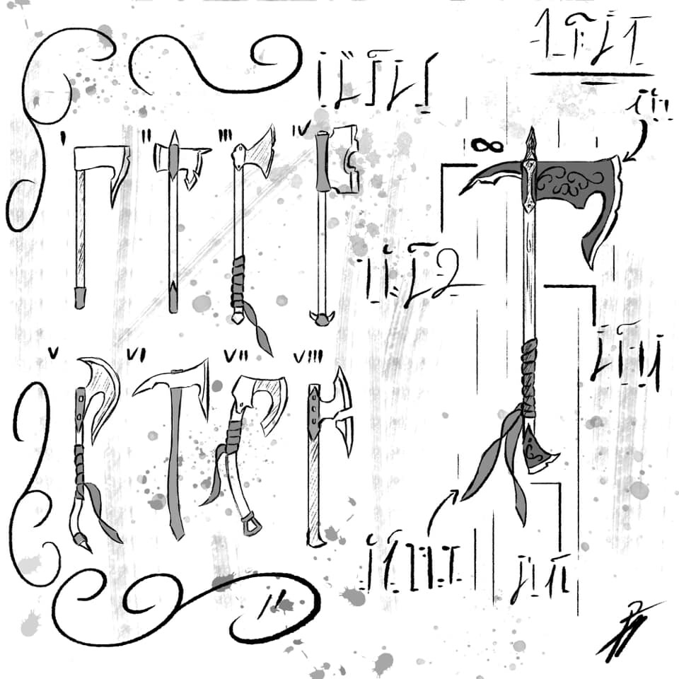 Percival Jr Relucio - Inktober 2019 Drawings, "Weapons of Ink"