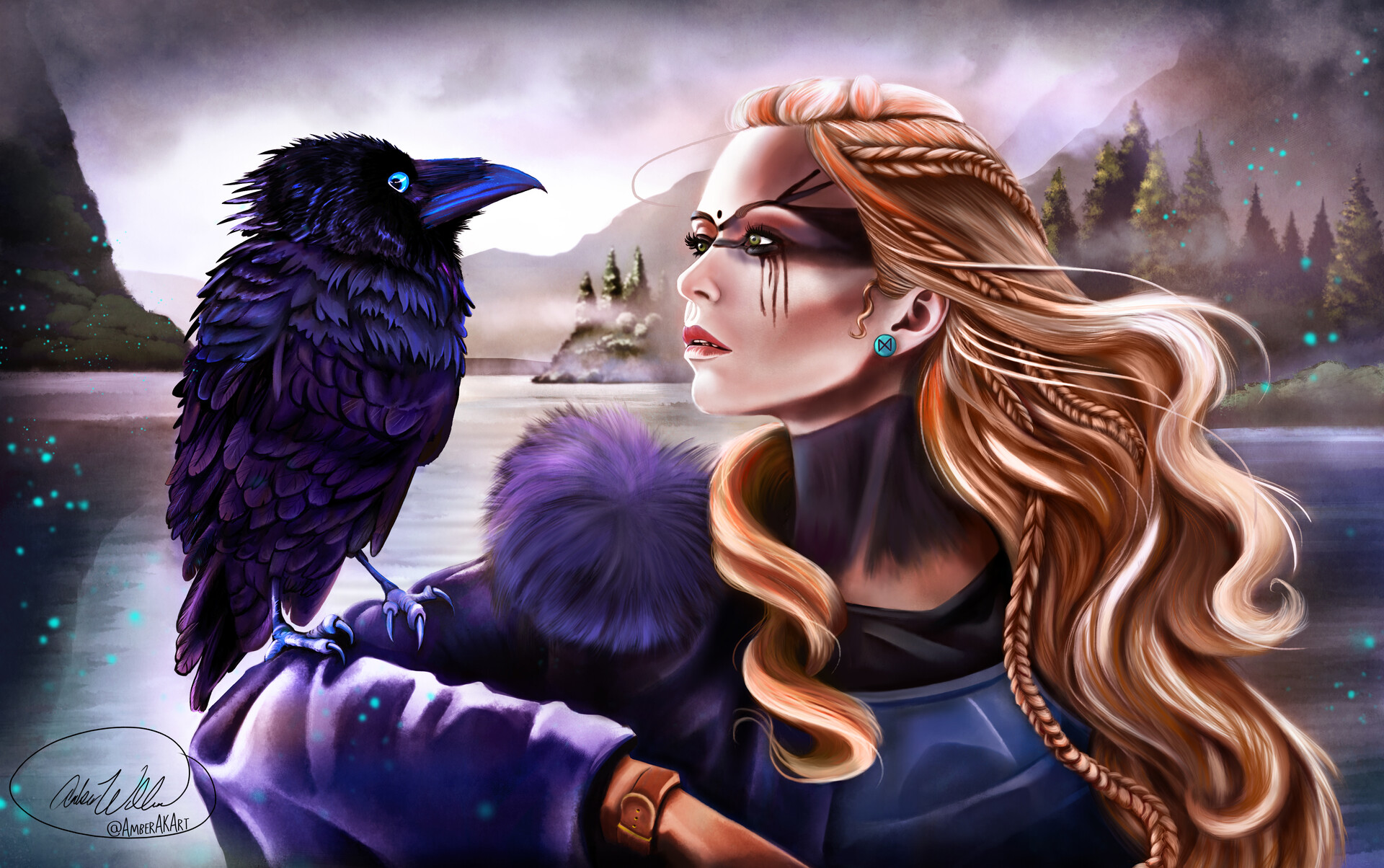 ArtStation - A Raven and his Shieldmaiden