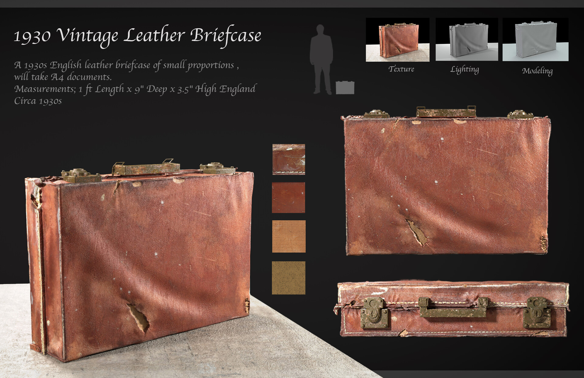 ArtStation - Game Props Leather Suitcase