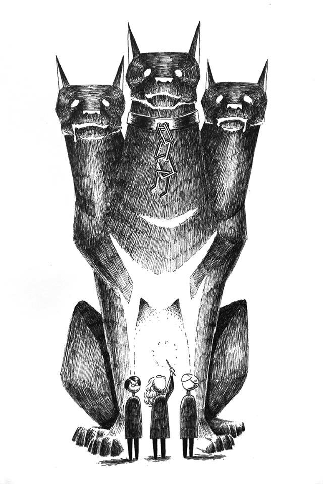 how to draw fluffy in harry potter