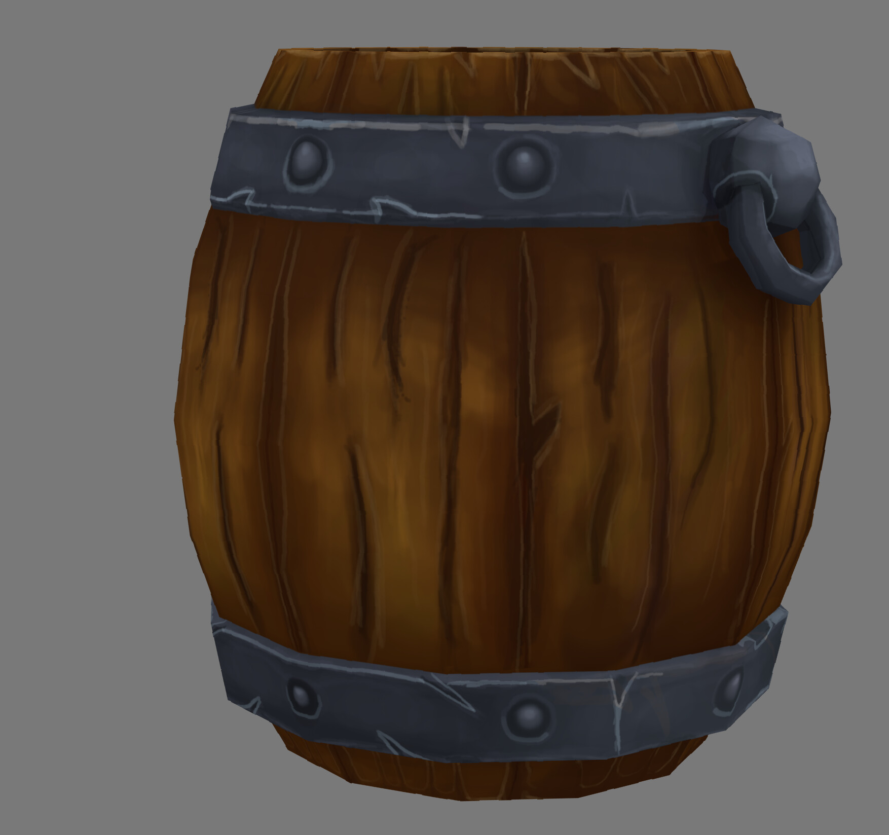 ArtStation - Hand-painted barrel and rocks