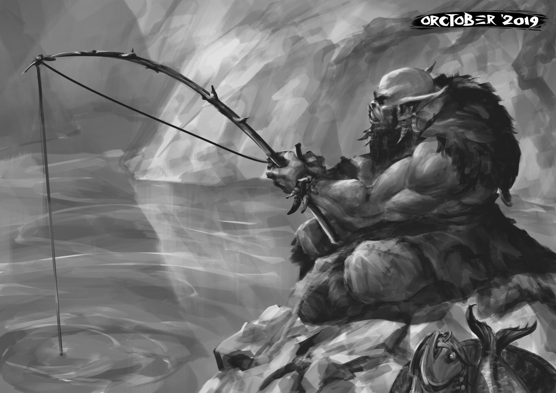 Fishing Orc by Fadly Romdhani : r/ImaginaryOrcs