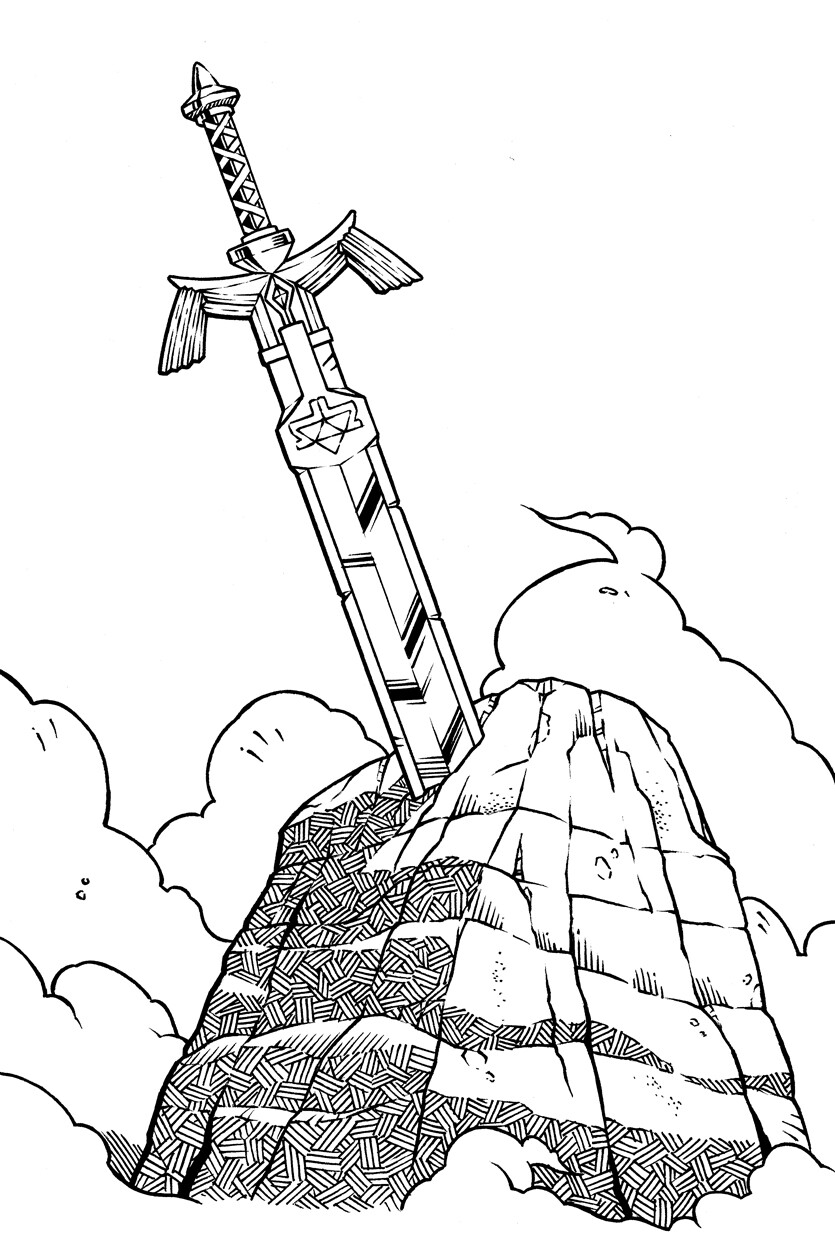 zelda sword in the stone coloring pages