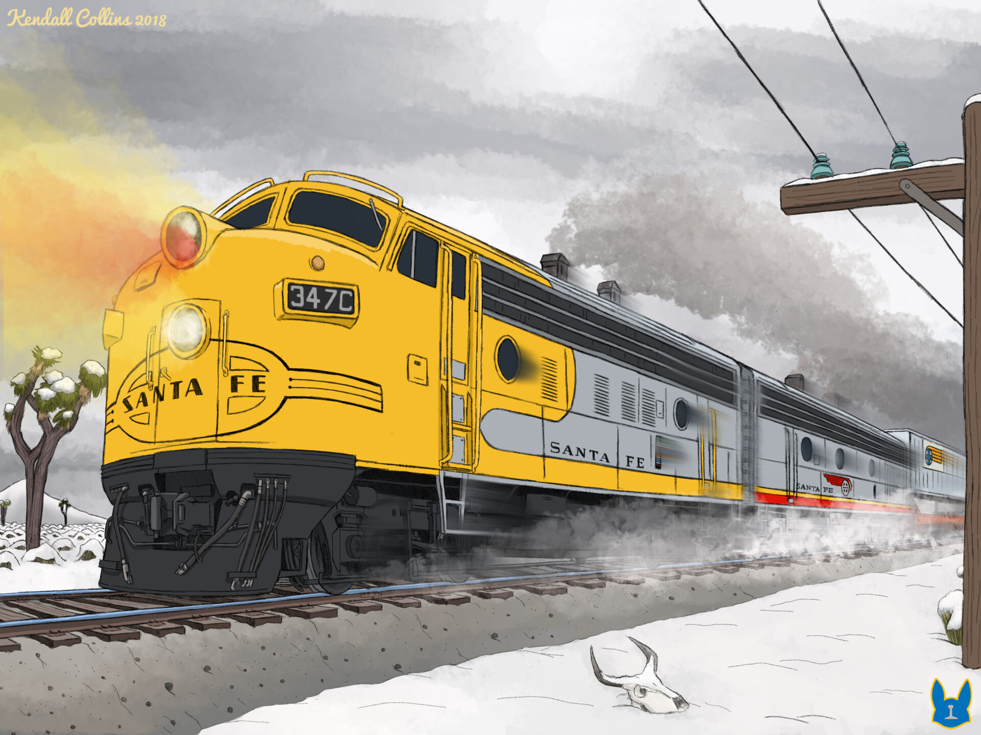 Santa Fe Railroad Mojave Desert