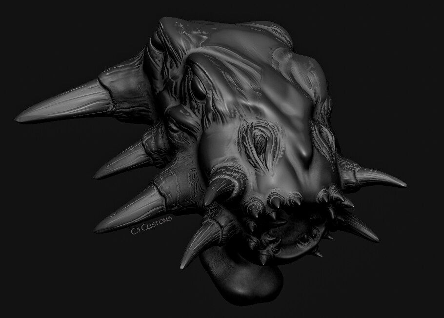 ArtStation - Custom alien model made in zbrush