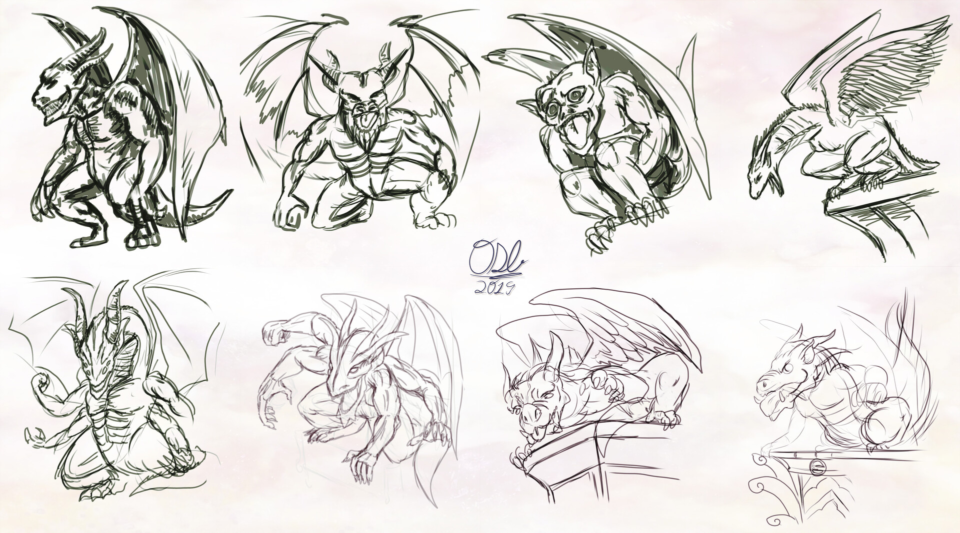 gargoyle drawing reference