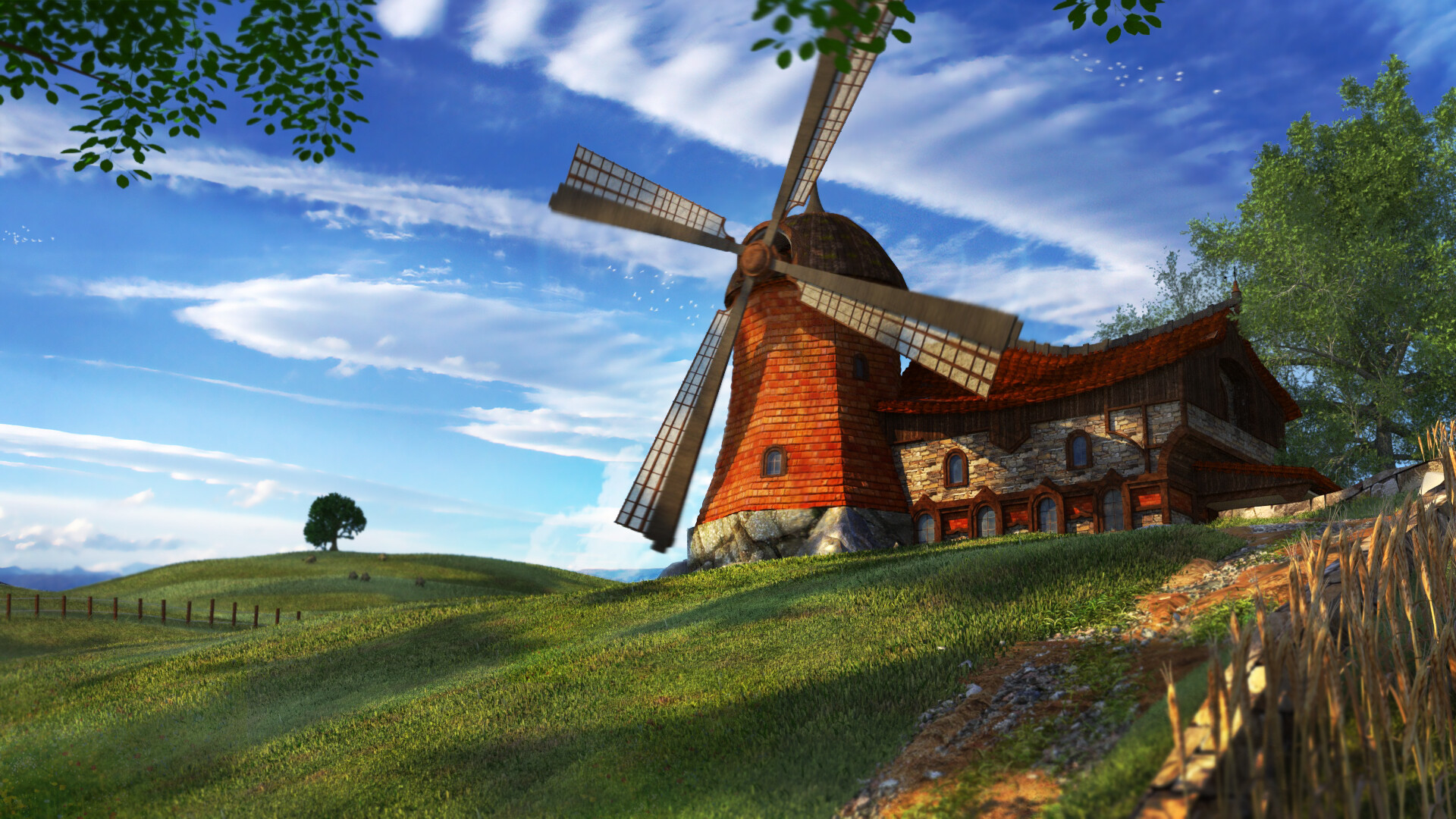 ArtStation - Windmill in the plain