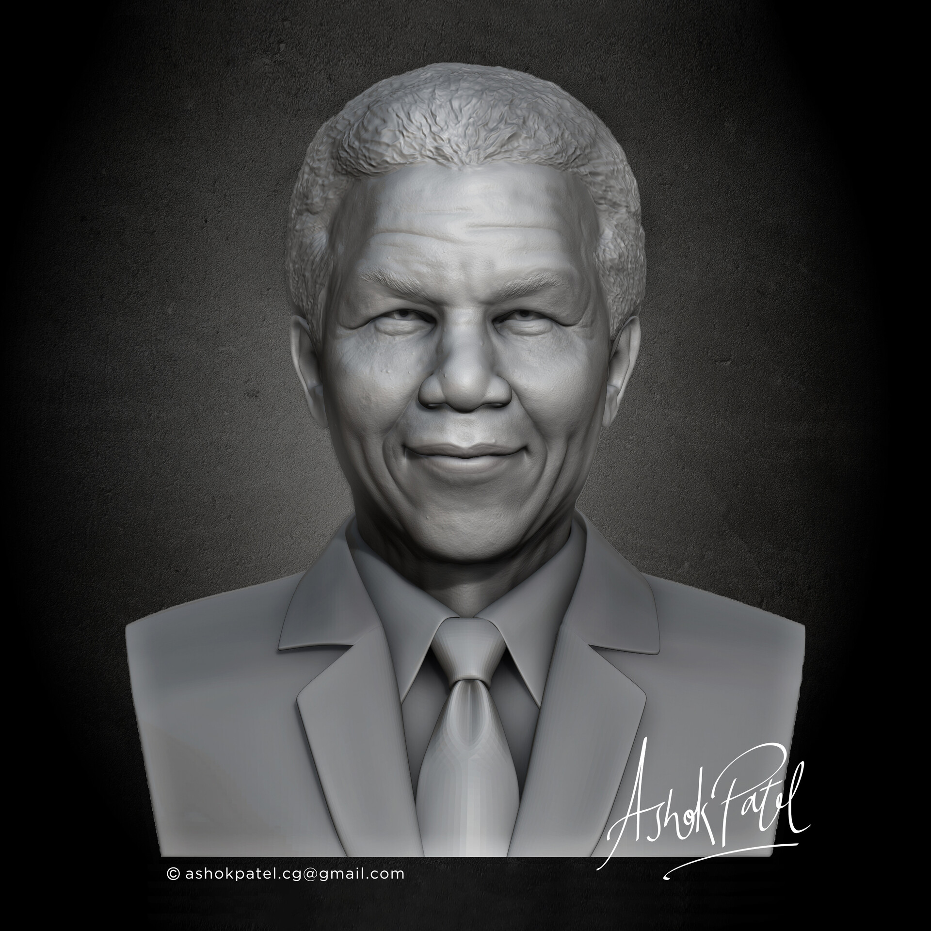 ArtStation - 3D model of Nelson Mandela