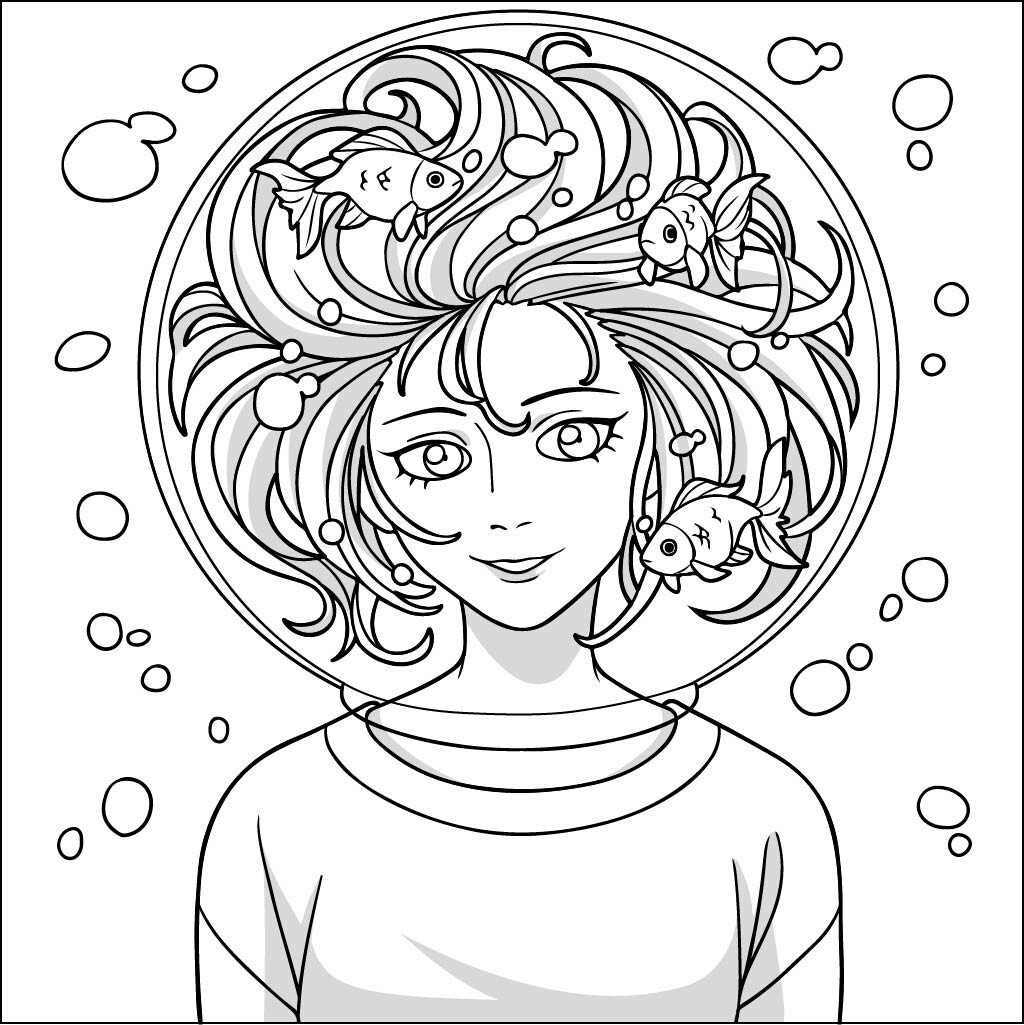crazy hair coloring sheet