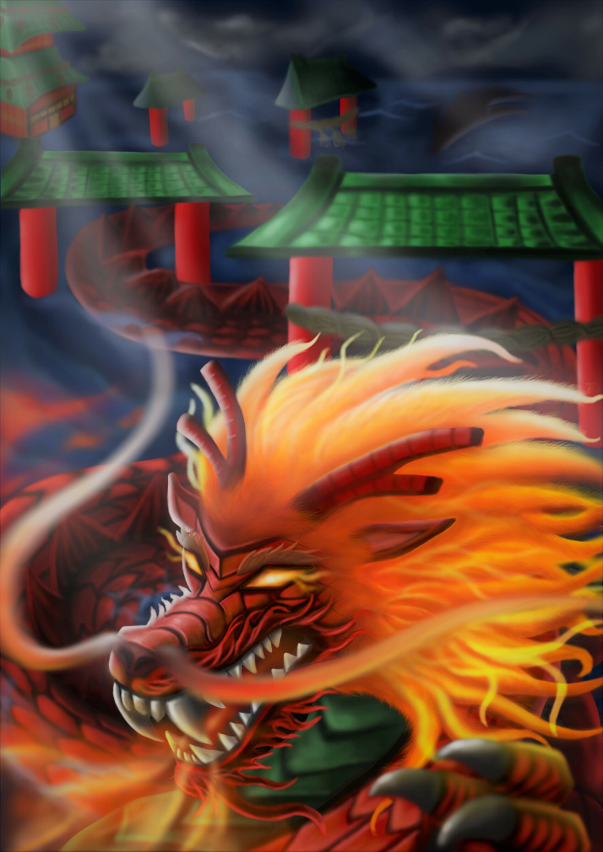 ArtStation - Dragon and Shrine