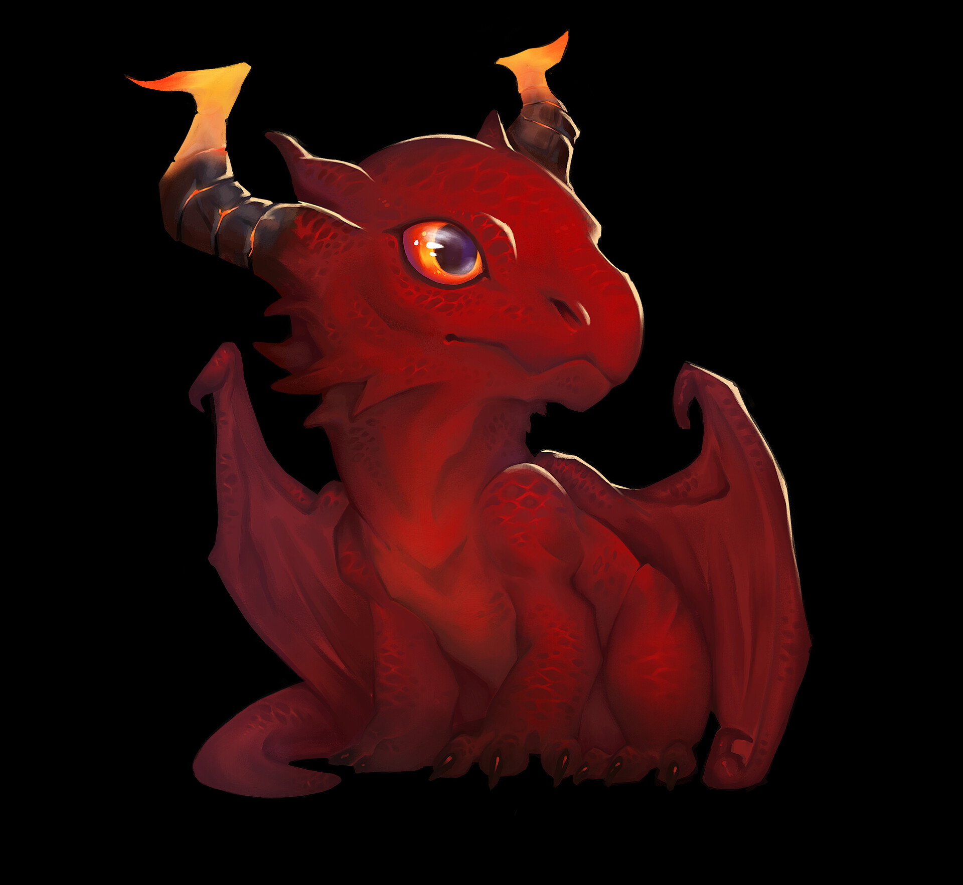 Baby fire hatchling [Art by me] : r/ImaginaryDragons