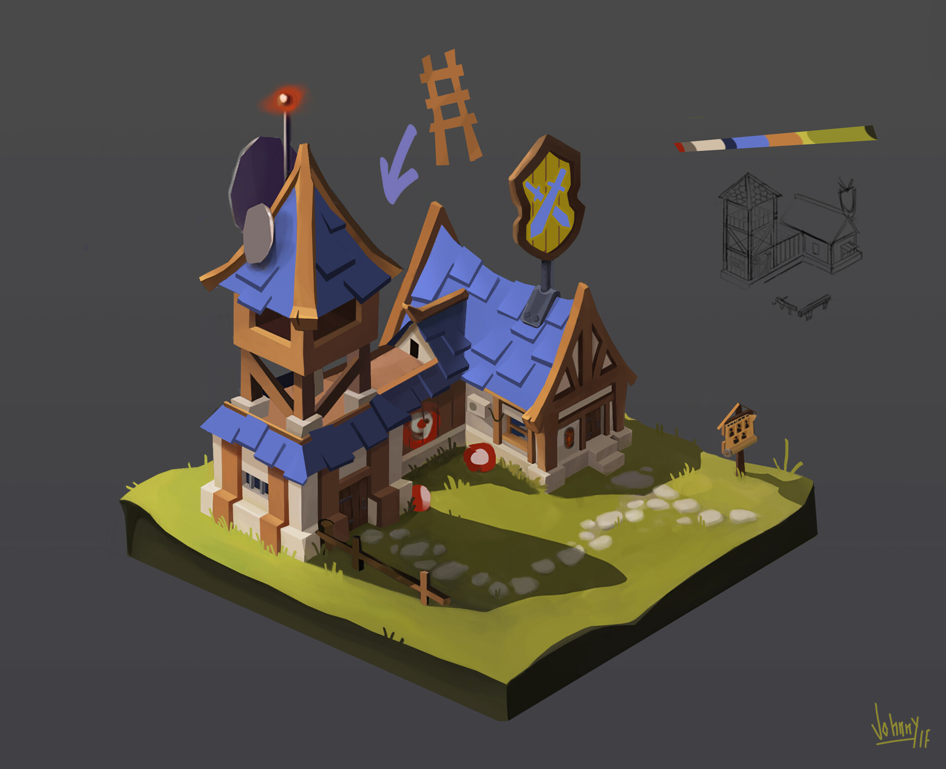 ArtStation - Isometric building "Law Enforcement"
