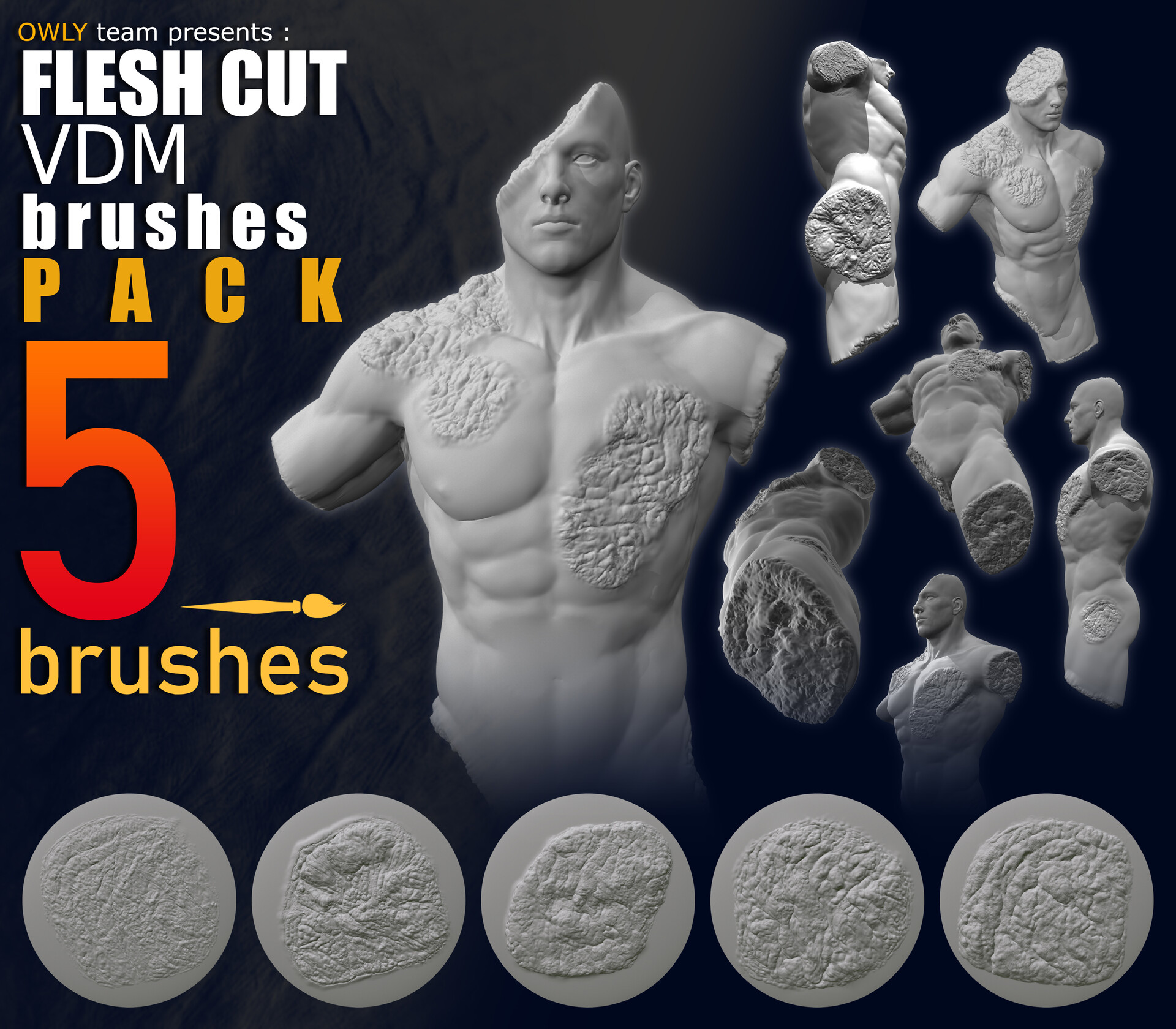 ArtStation - FLESH CUTS - VDM brush pack