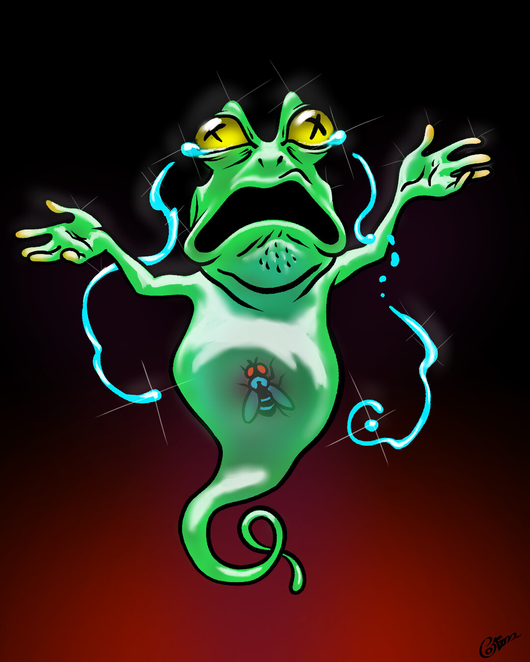 ghost frog drawing