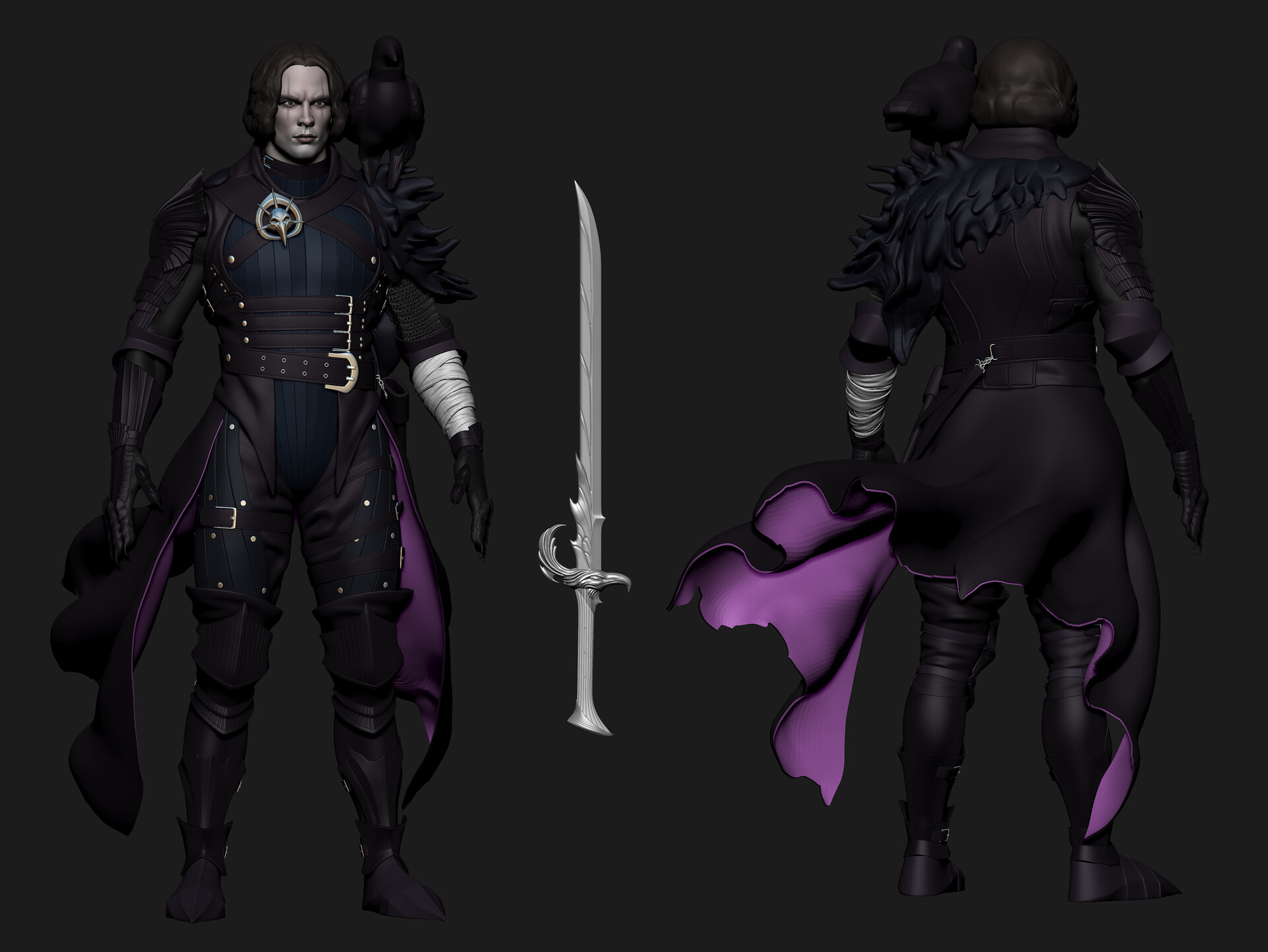 ArtStation - Eric Draven Gothic Work in Progress