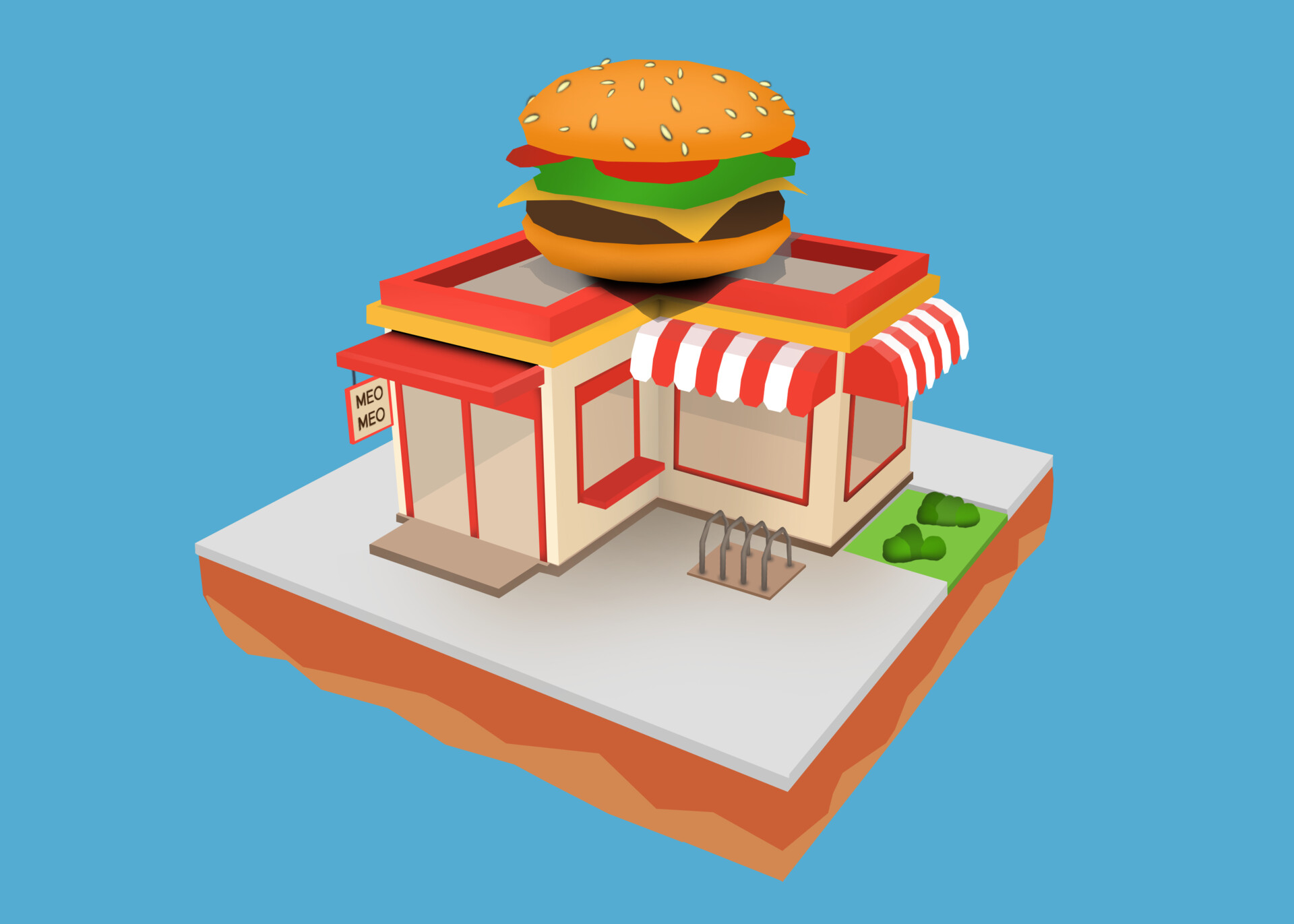 ArtStation - Cartoon Burger Cafe Concept